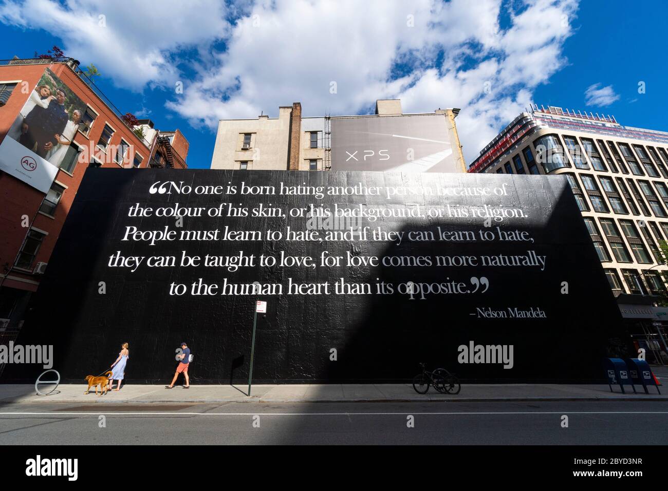 Message of Nelson Mandela “No one is born hating another person” on the ...