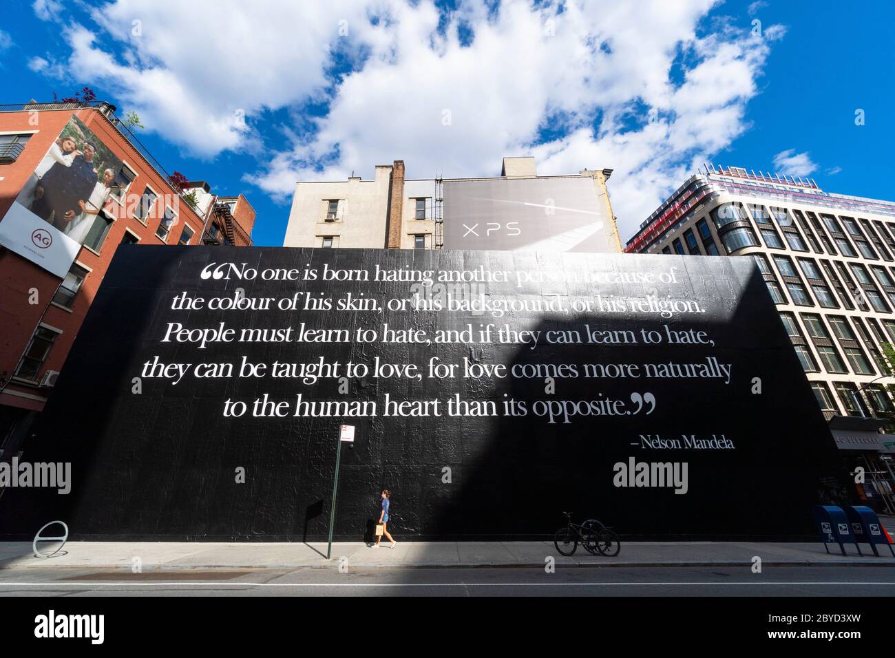 Message of Nelson Mandela “No one is born hating another person” on the ...