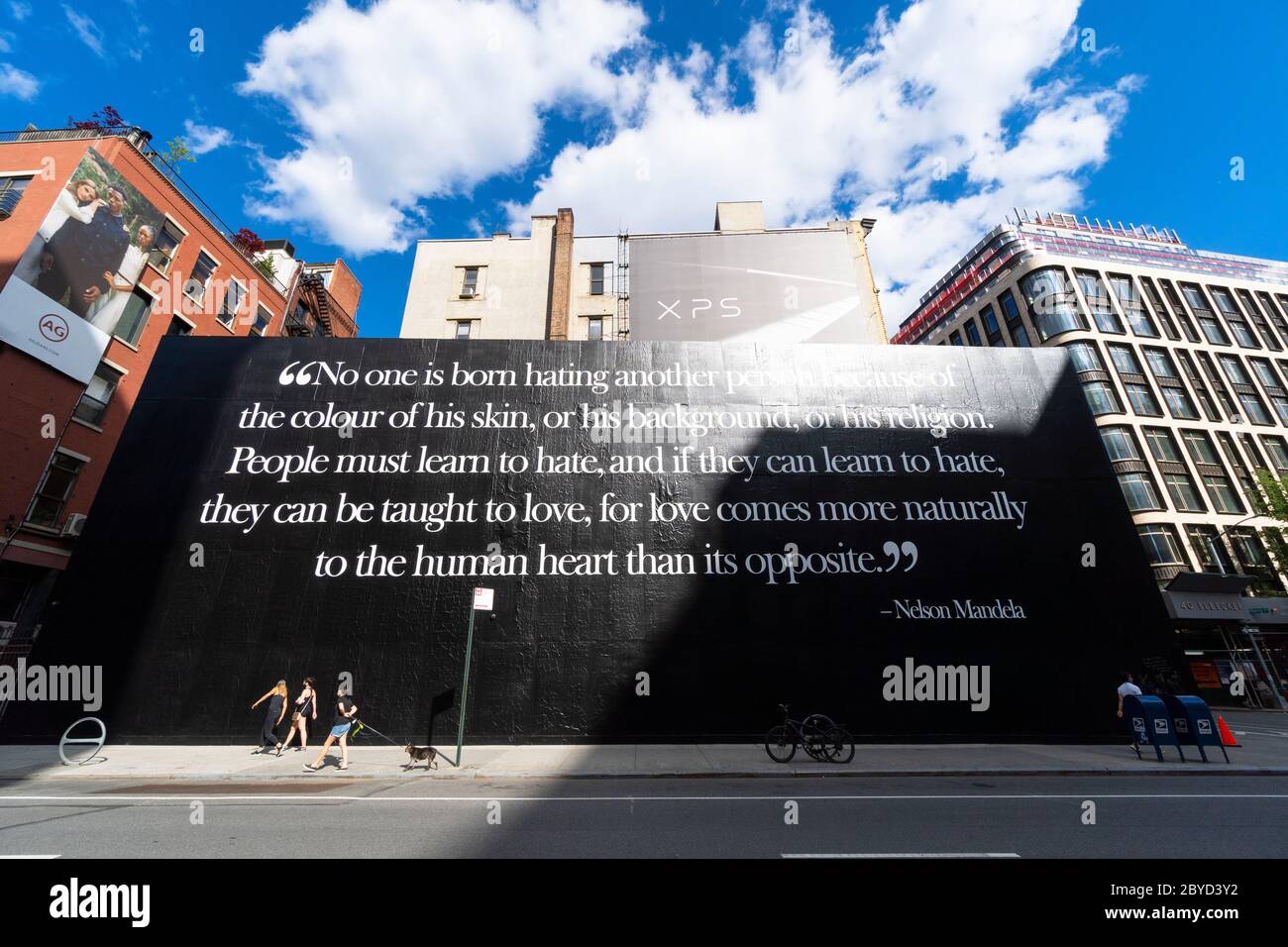 Message of Nelson Mandela “No one is born hating another person” on the ...