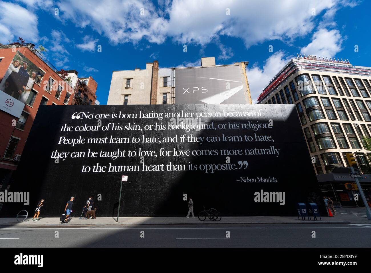 Message of Nelson Mandela “No one is born hating another person” on the ...