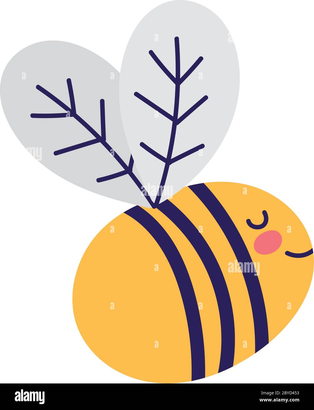 cute bee insect little animal cartoon isolated design icon vector ...