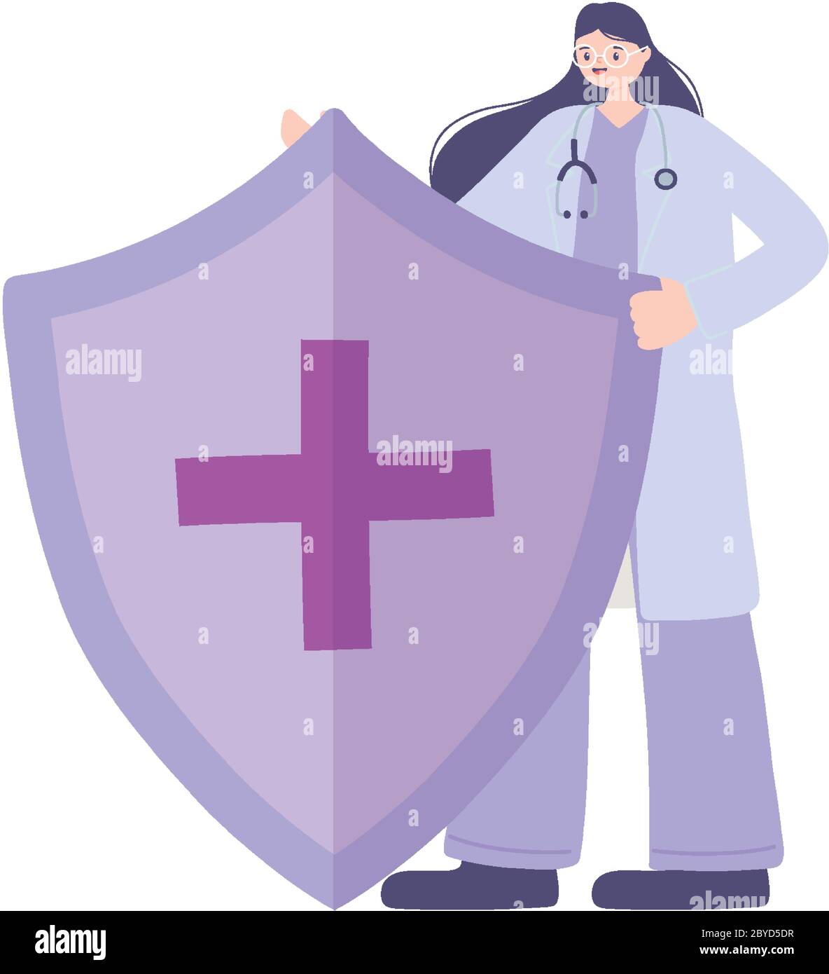 telemedicine, female doctor shield medical treatment and online ...