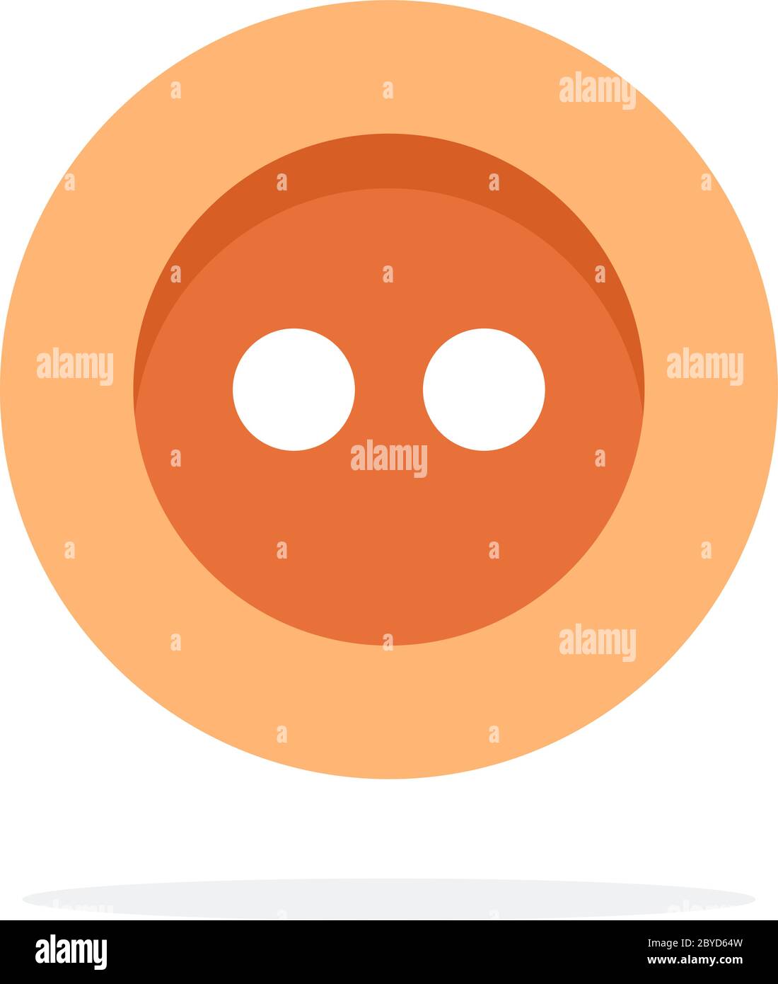 Orange button with two holes vector flat isolated Stock Vector Image ...