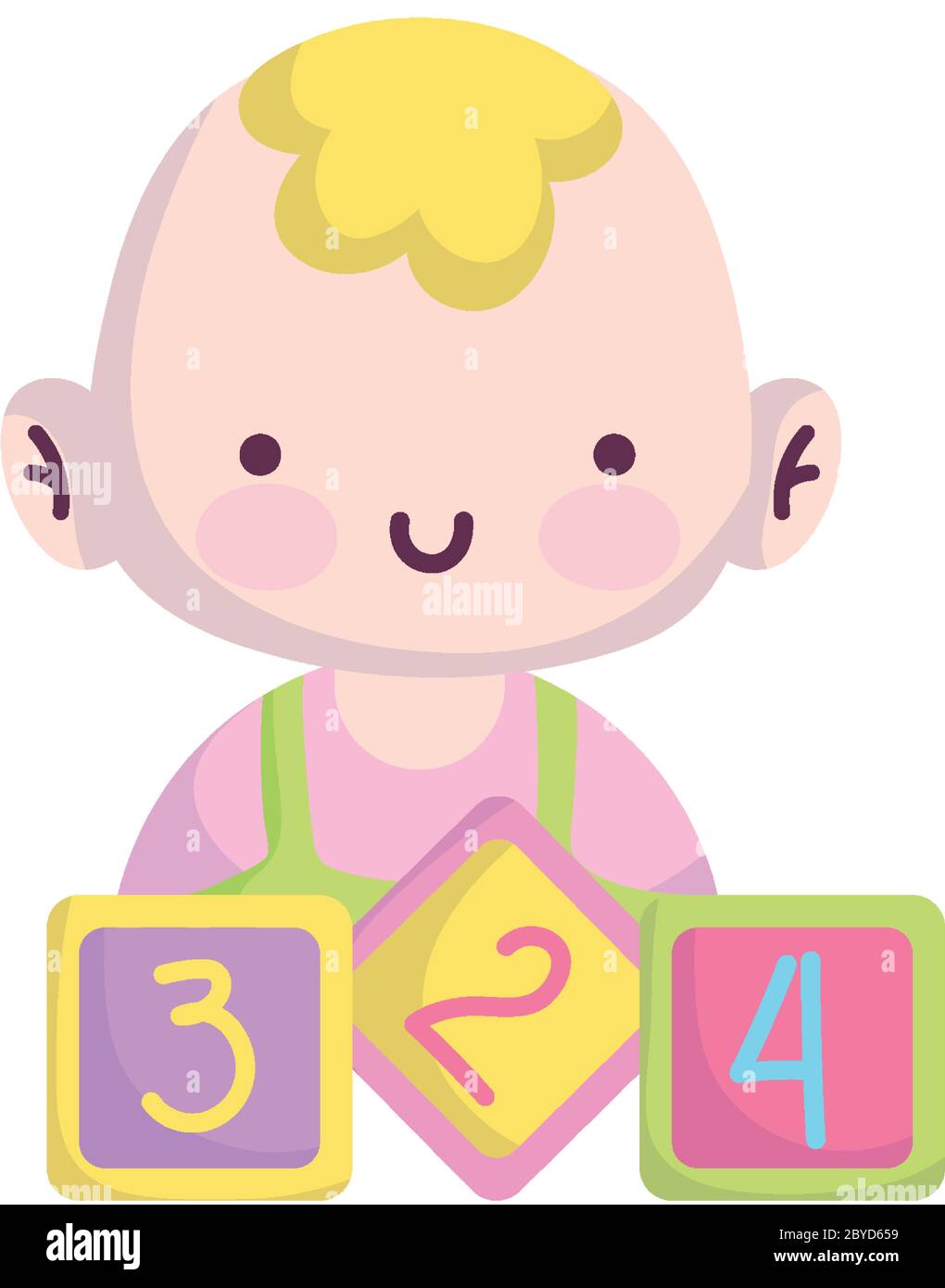 Cartoon Boy With Baby Blocks Building Blocks For Children, Cartoon