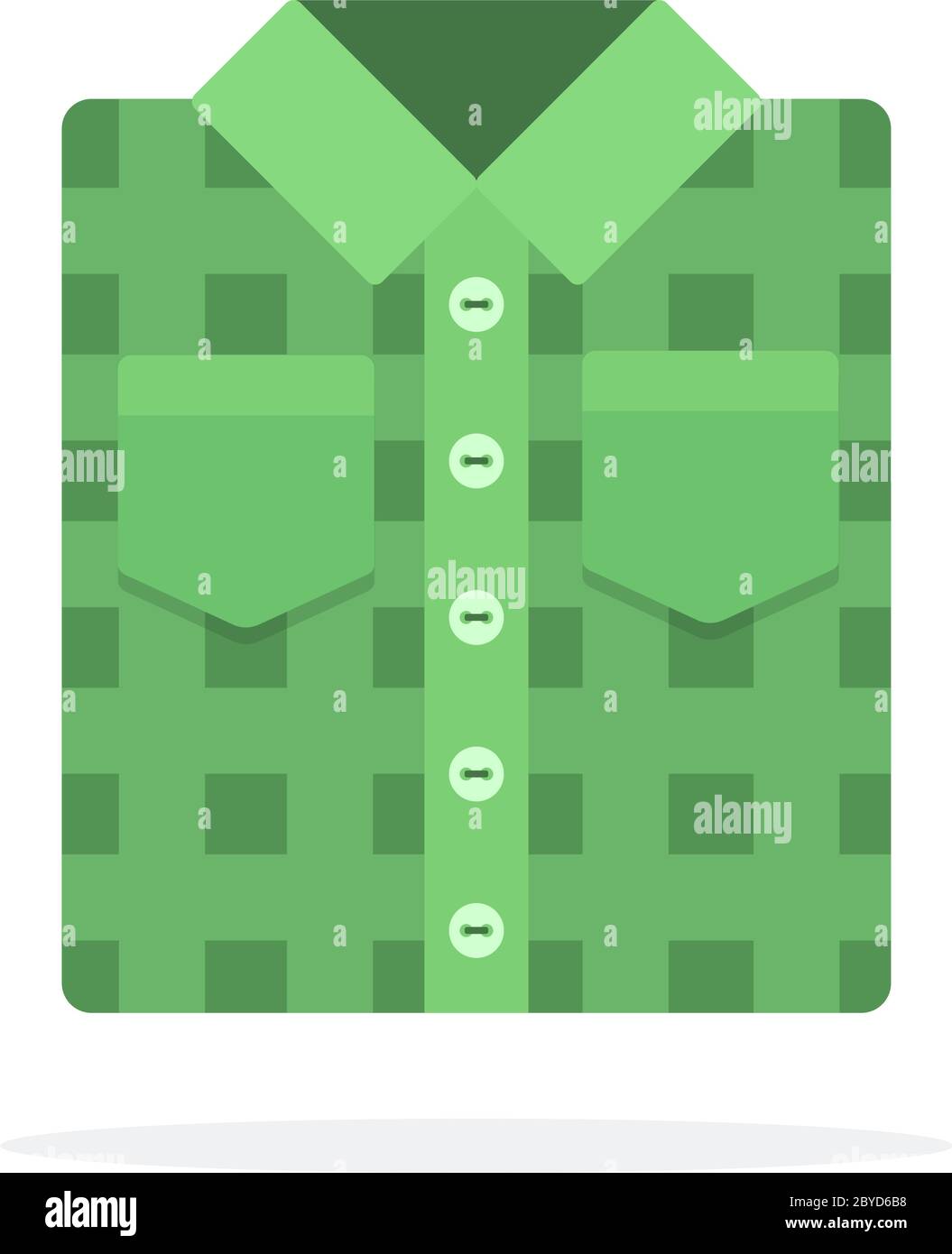 Folded green mens shirt vector flat isolated Stock Vector Image & Art ...