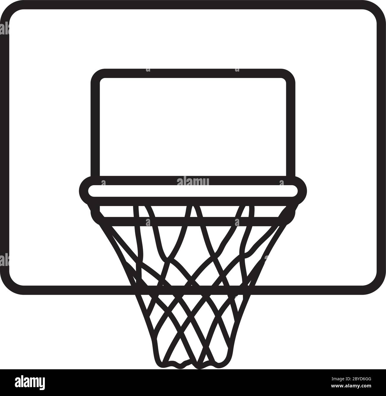 basketball board icon over white background, line style, vector ...