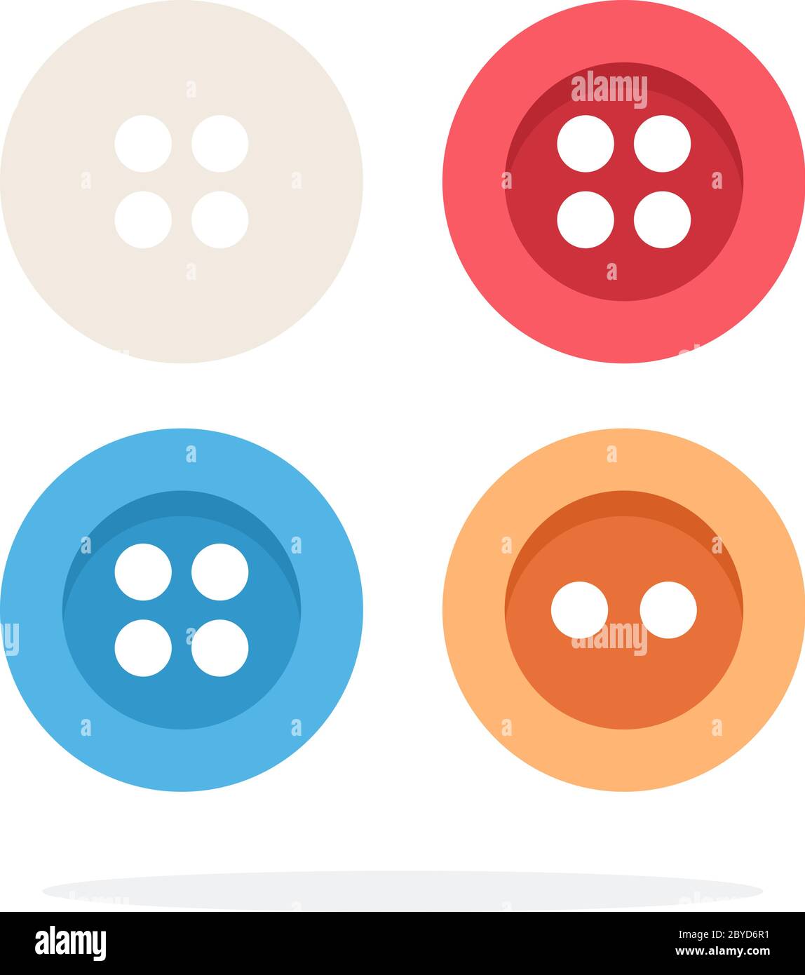 Four colored buttons flat isolated Stock Vector Image & Art - Alamy