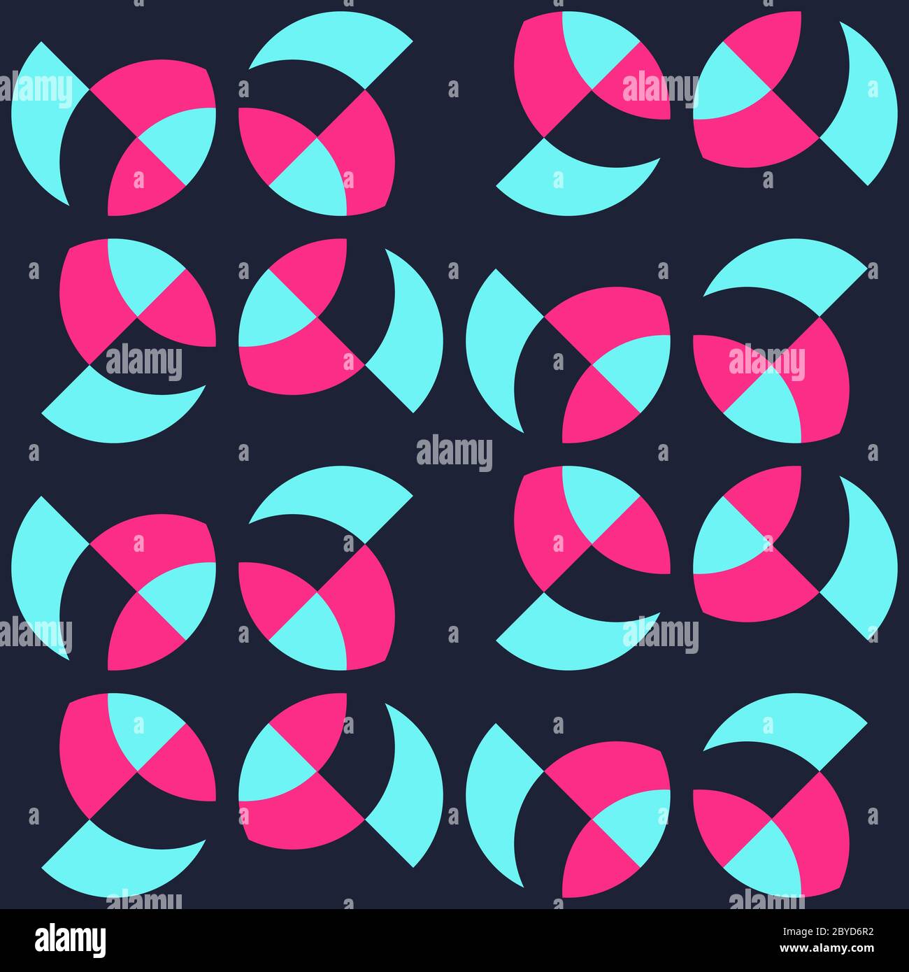 Simple abstract geometric design. Rounded repeated pattern for textile ...