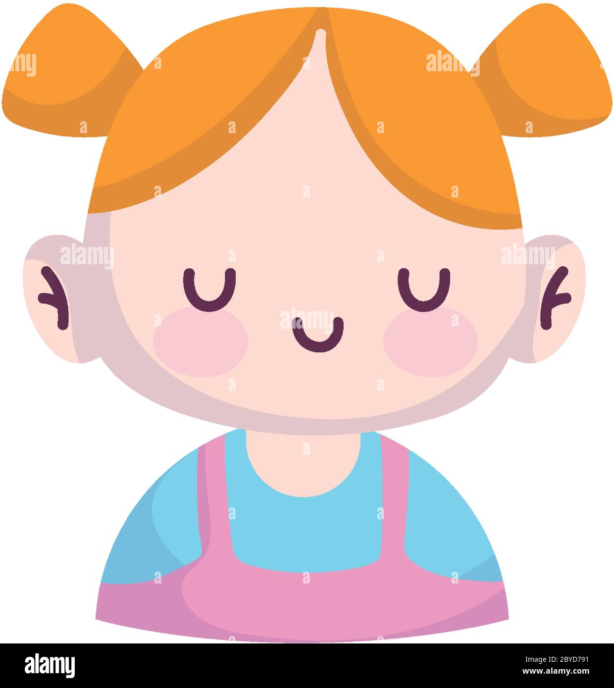 baby shower, little girl character, announce newborn welcome isolated ...