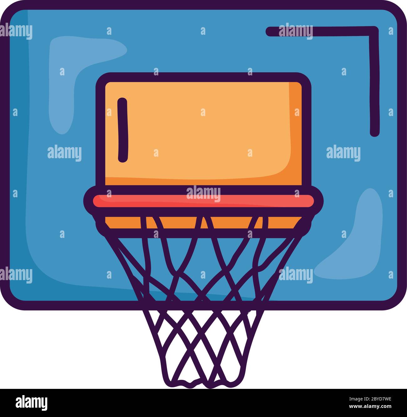 basketball board icon over white background, line color style, vector ...