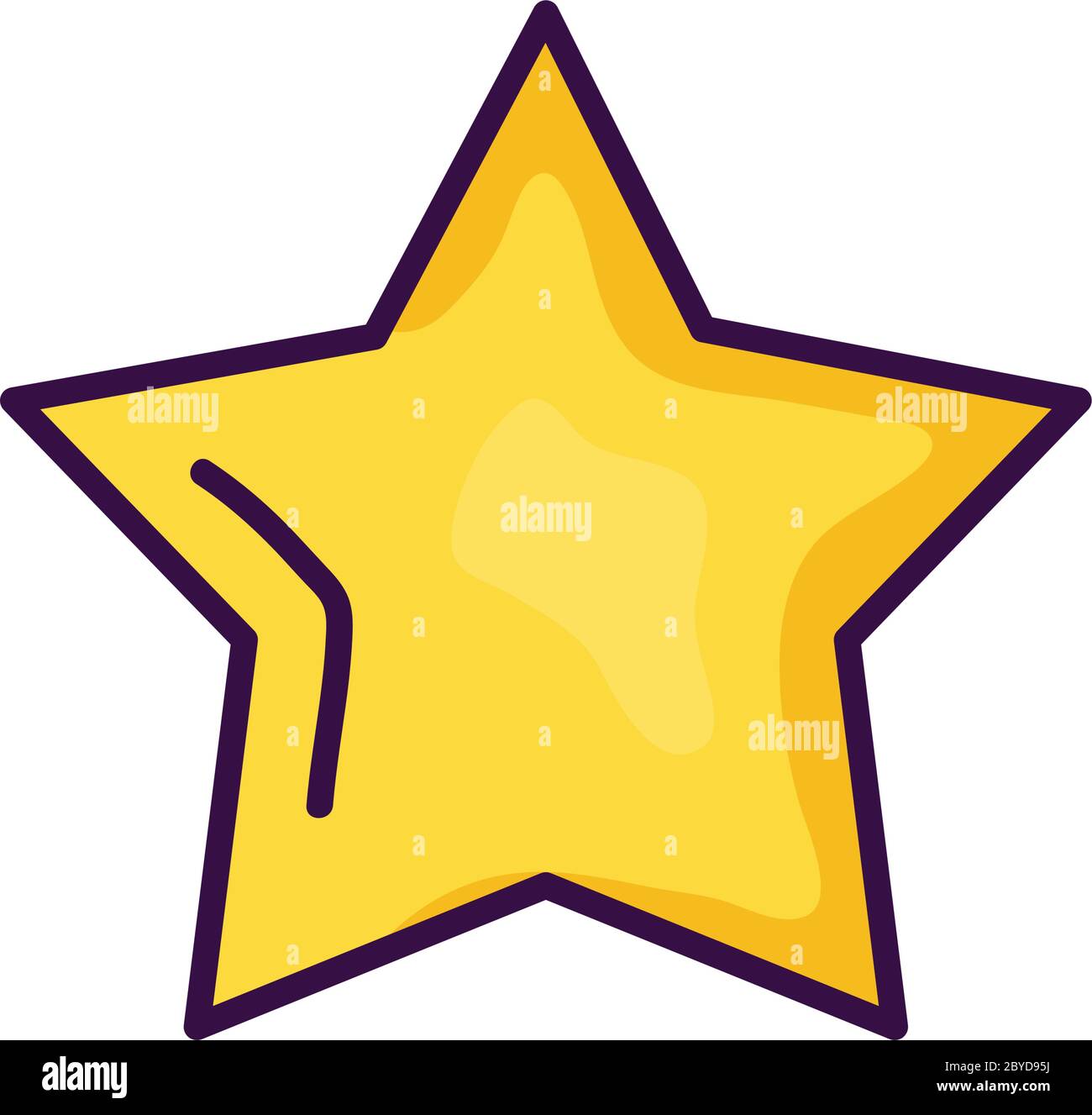 star shape icon over white background, line color style, vector ...