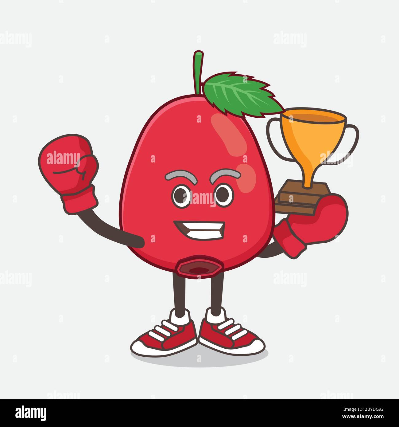 An illustration of Rose Hip Fruit cartoon mascot character as Boxing ...