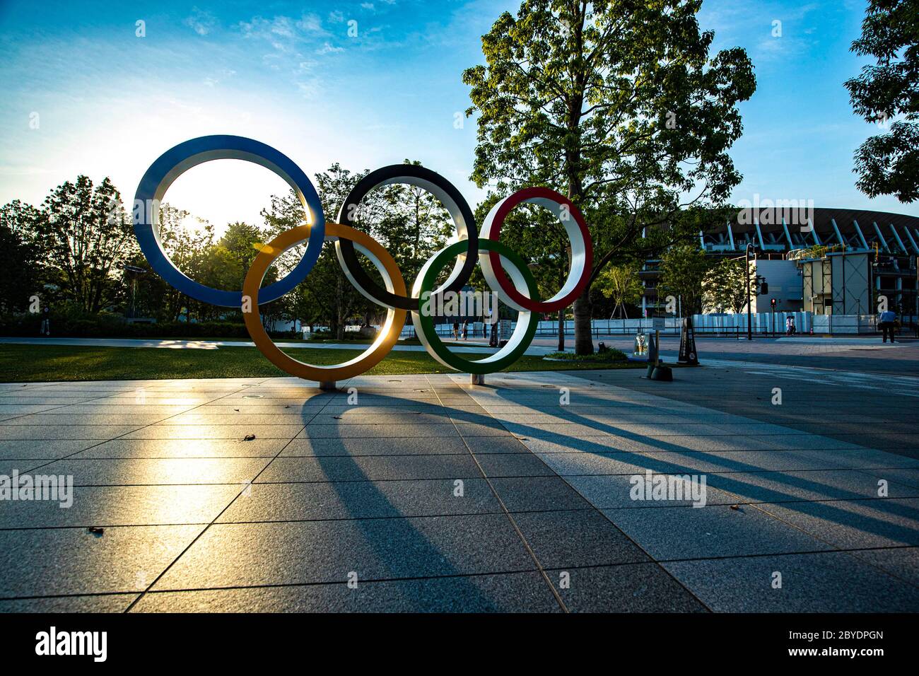 General view, JUNE 9, 2020 : Olympic rings are displayed at Japan Sport ...