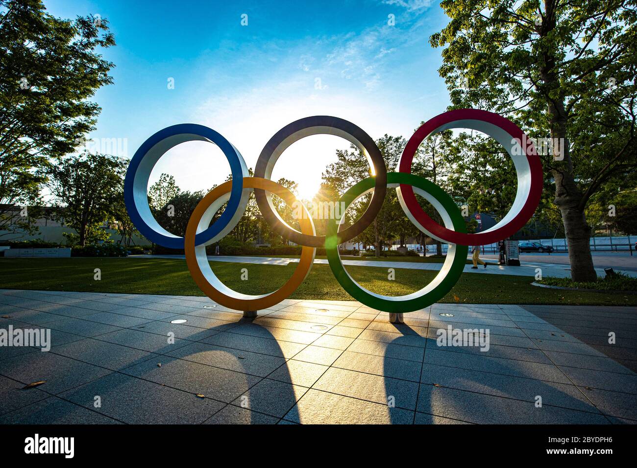 General view, JUNE 9, 2020 : Olympic rings are displayed at Japan Sport ...