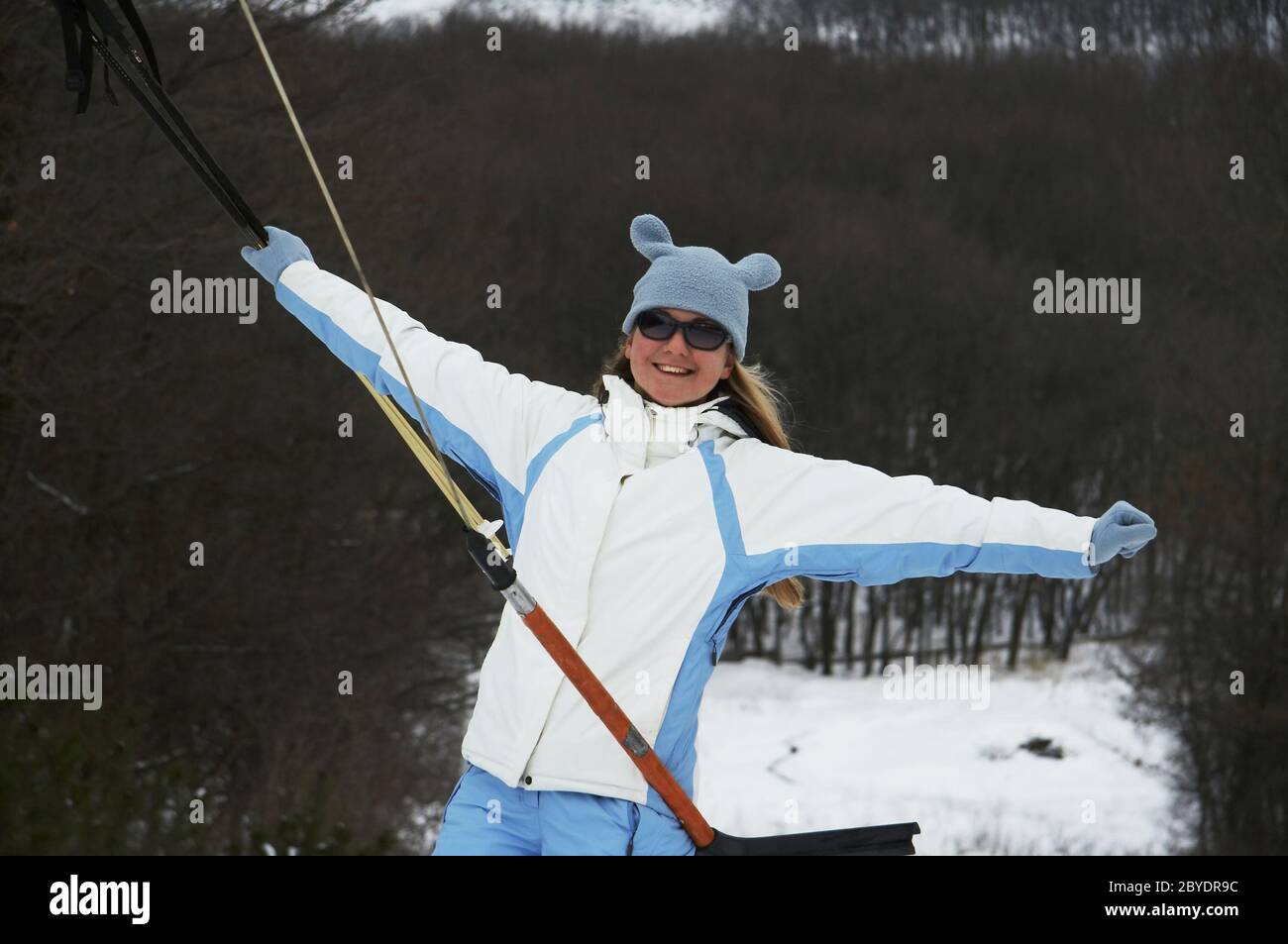 Girl on the lift Stock Photo - Alamy