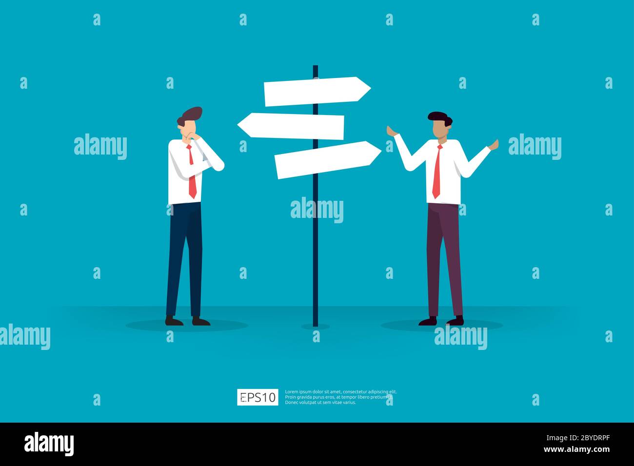 businessman and question mark vector illustration. Business dilemma ...