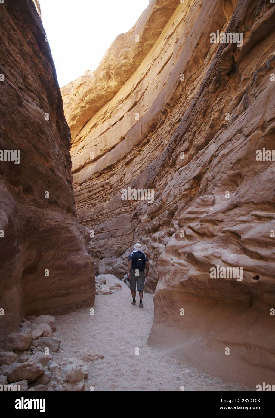 Hiking in Colorful canyon Stock Photo - Alamy