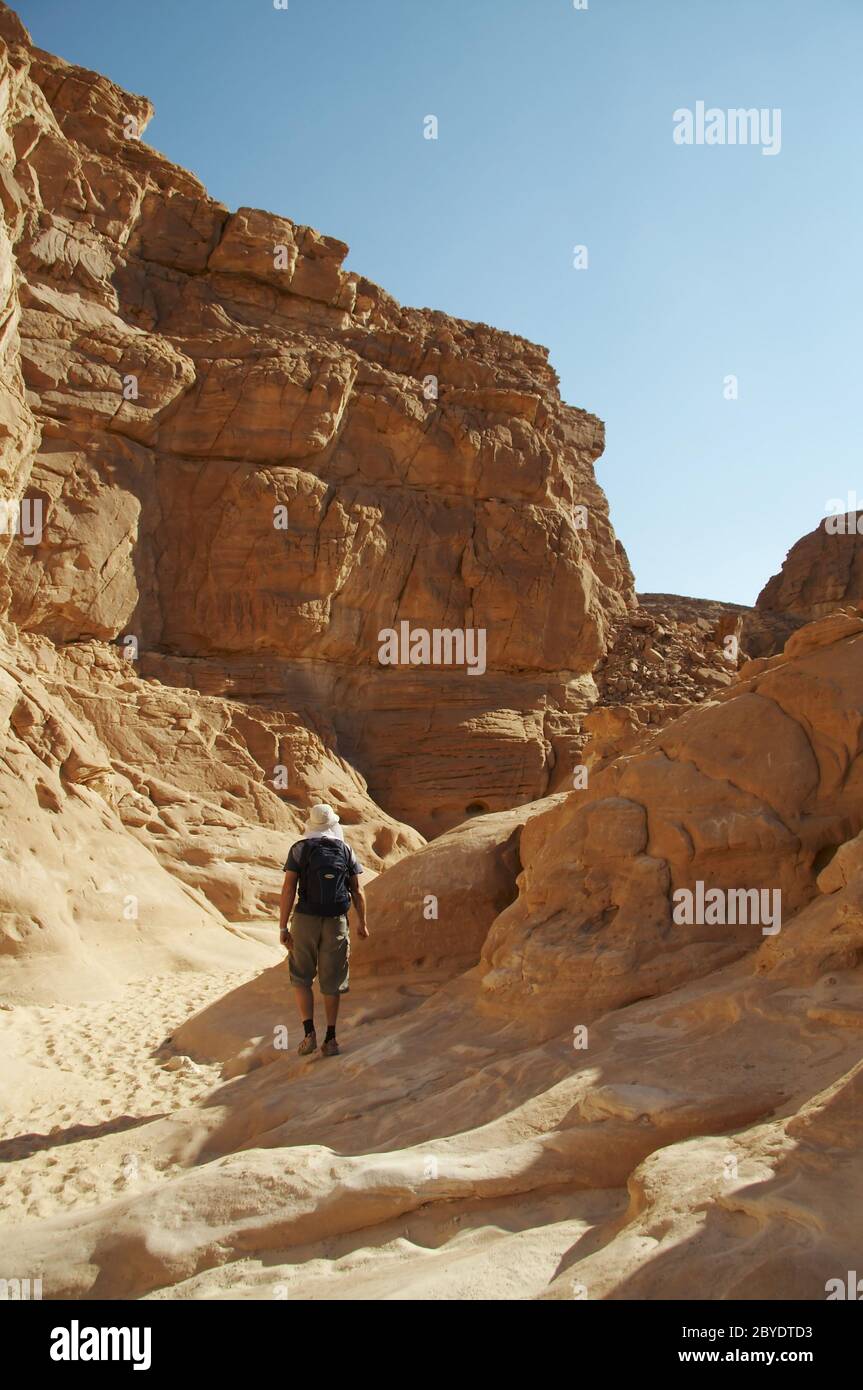 Hiking in Colorful canyon Stock Photo - Alamy