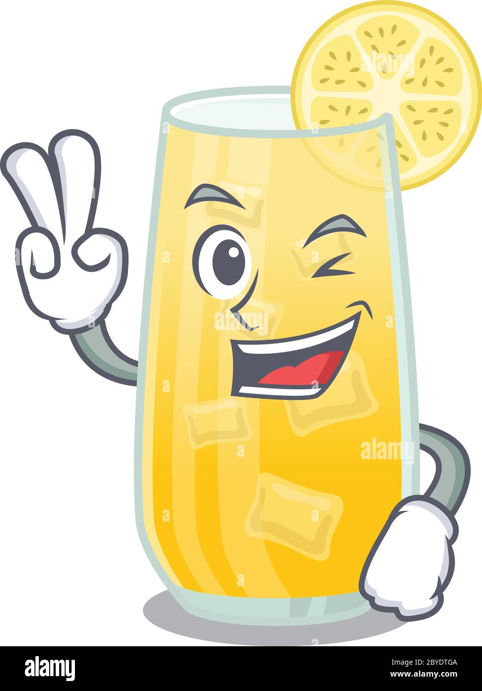 Happy screwdriver cocktail cartoon design concept show two fingers ...