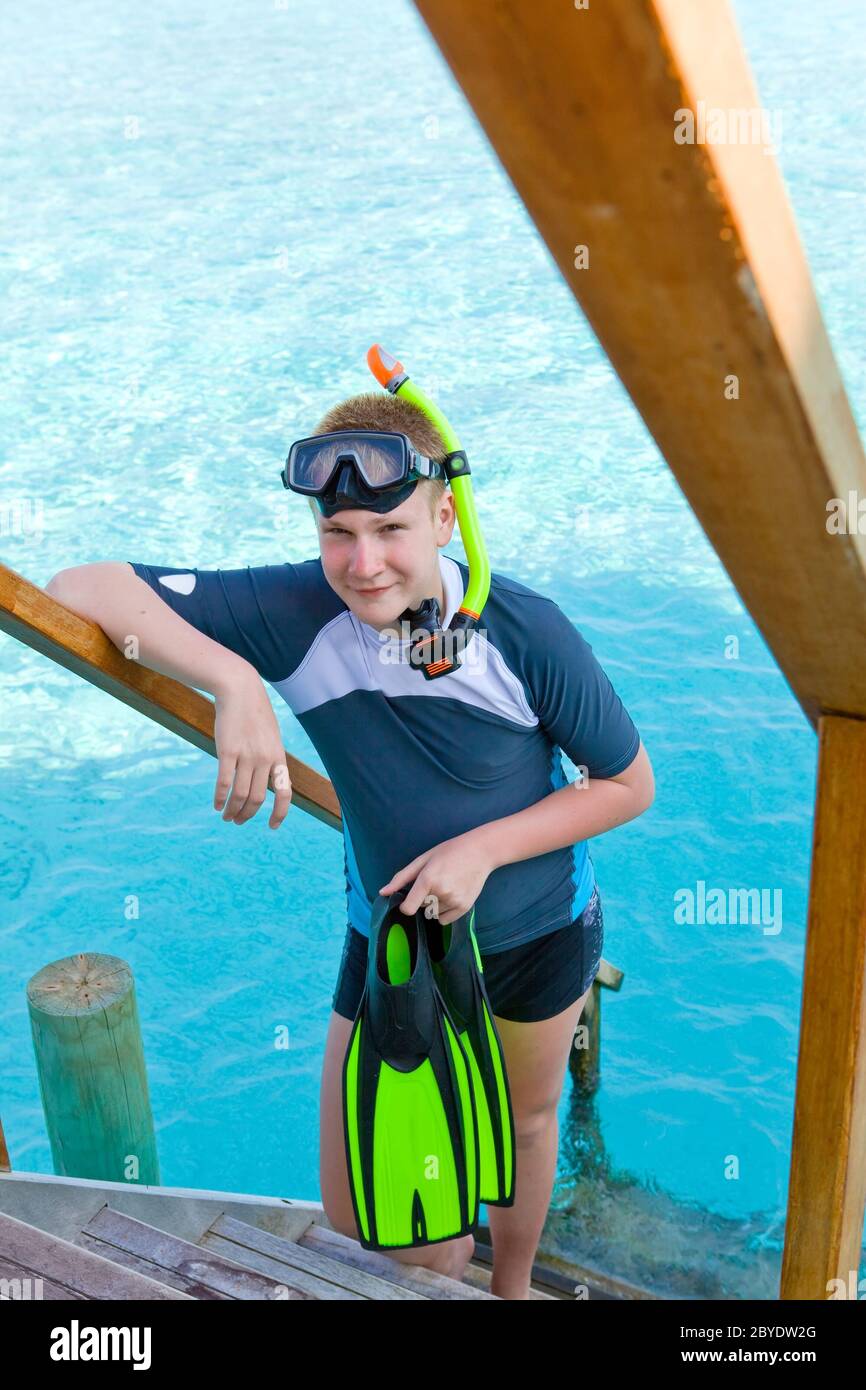 Boy diving mask hi-res stock photography and images - Alamy
