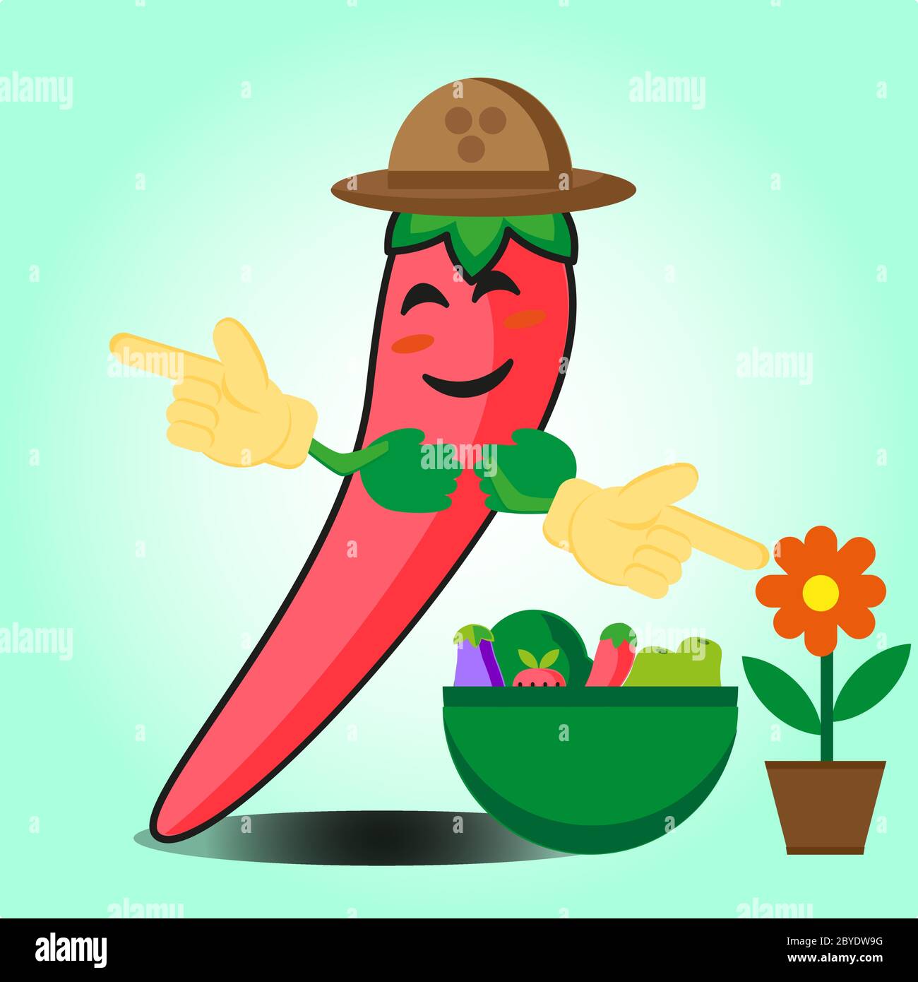 Cute mexican chili farmer cartoon face character with hat, fruits and ...