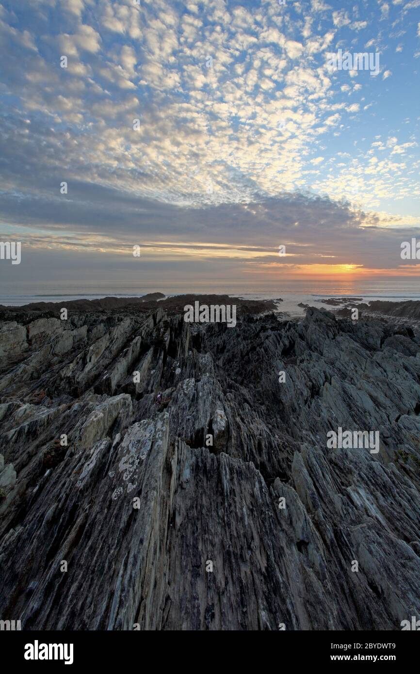 Sunset Woolacombe North Devon coast Stock Photo - Alamy