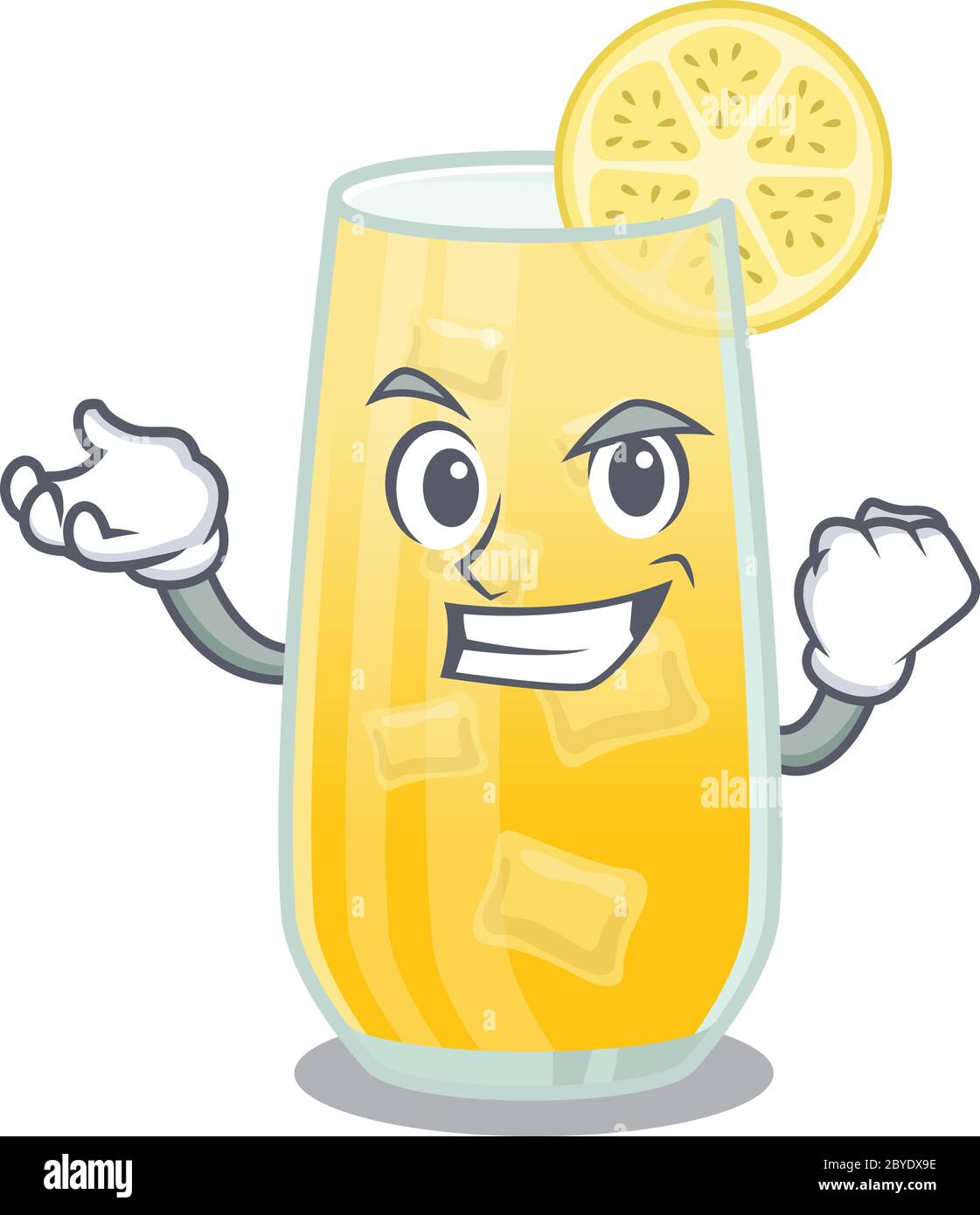 A funny cartoon design concept of screwdriver cocktail with happy face ...