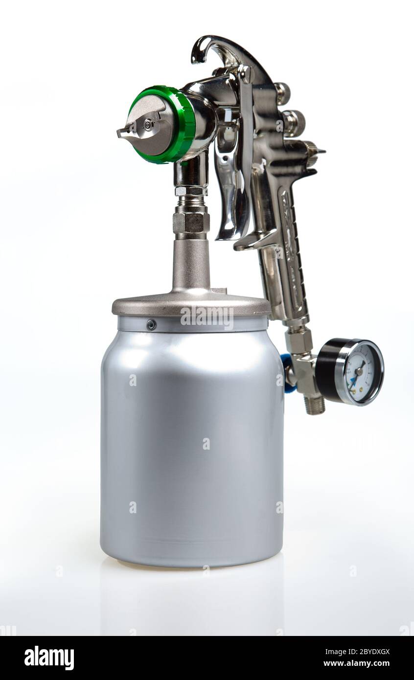 New metal brilliant Spray gun Stock Photo - Alamy