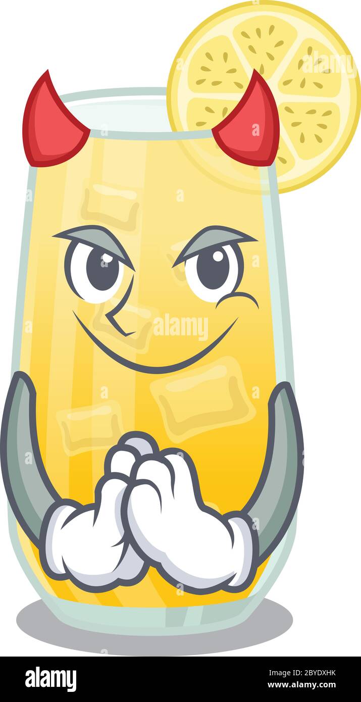 screwdriver cocktail clothed as devil cartoon character design concept ...