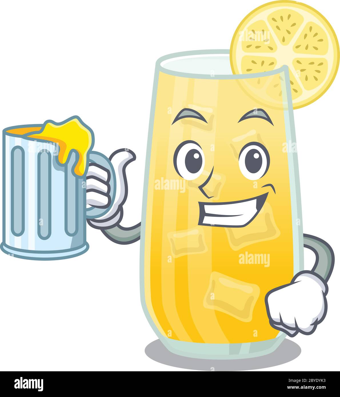 A cartoon concept of screwdriver cocktail with a glass of beer Stock ...