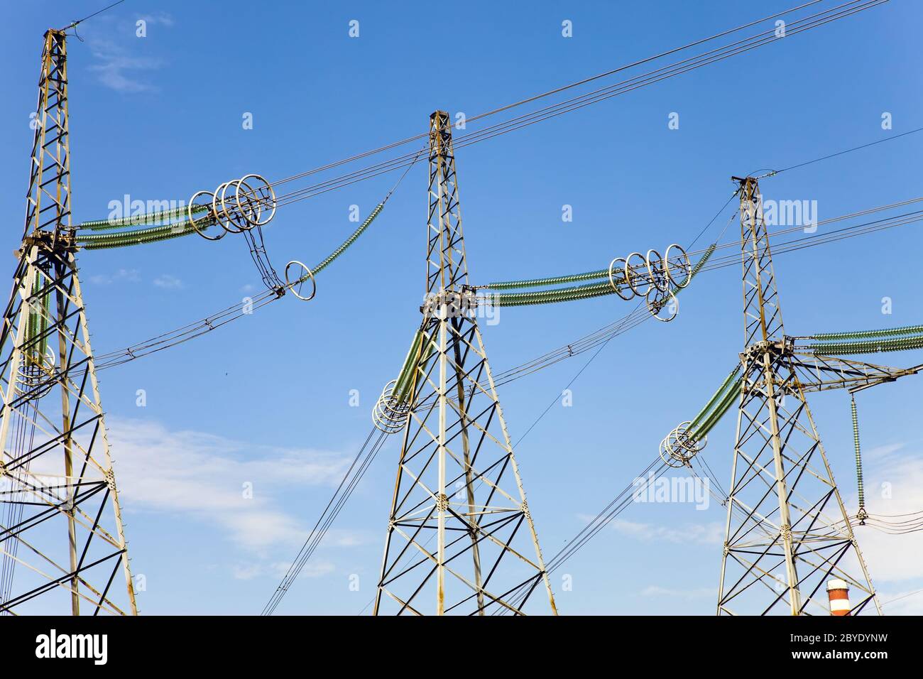 Support of line of electricity transmissions Stock Photo - Alamy