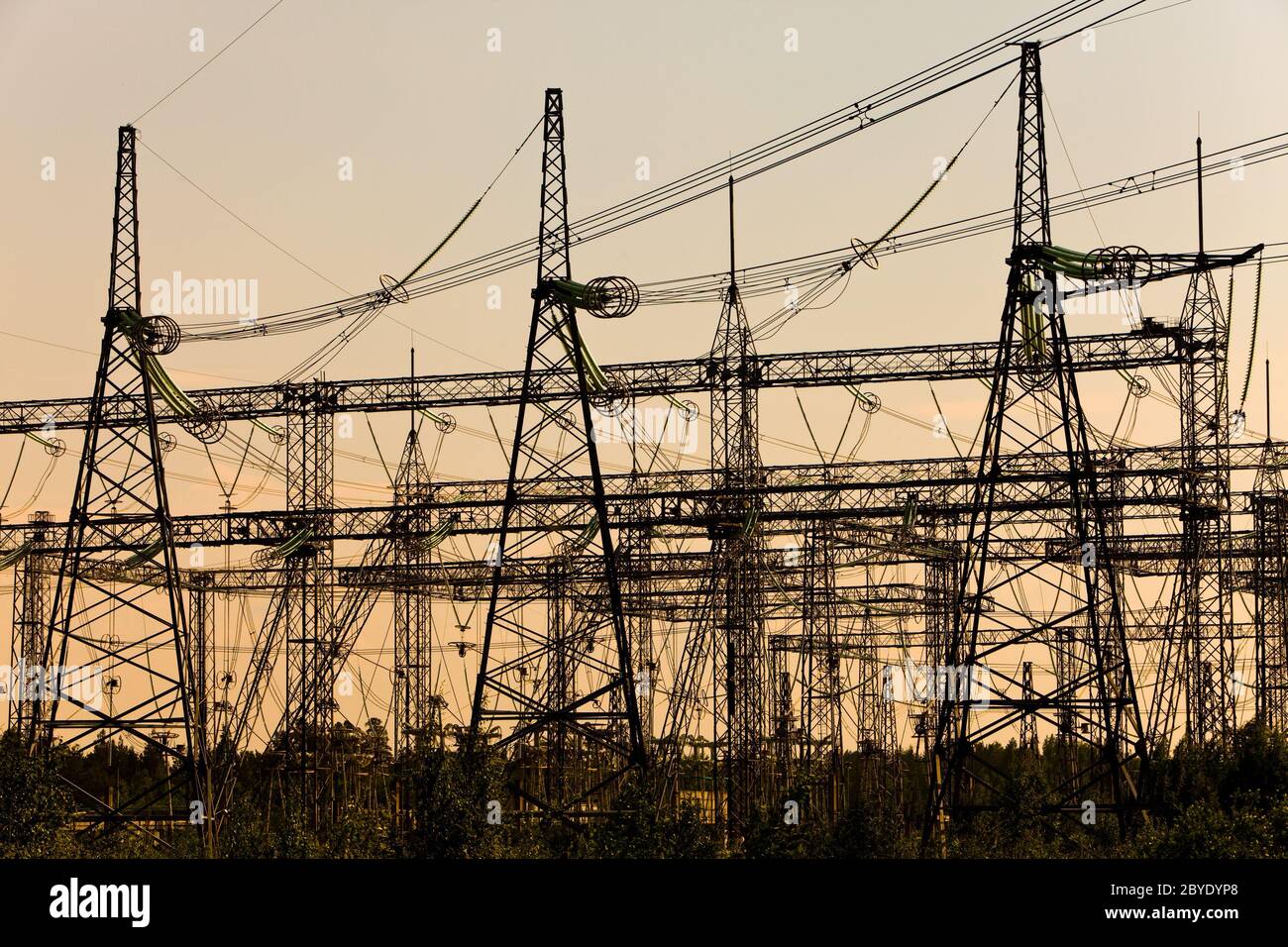 High-voltage line of electricity transmissions on Stock Photo - Alamy