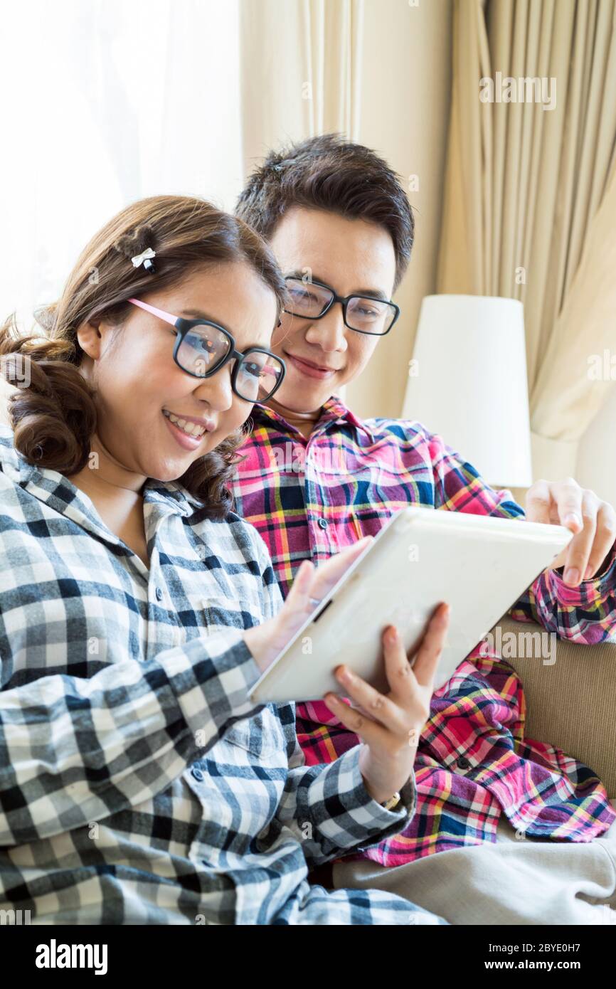 Two young couples lovers hi-res stock photography and images - Alamy