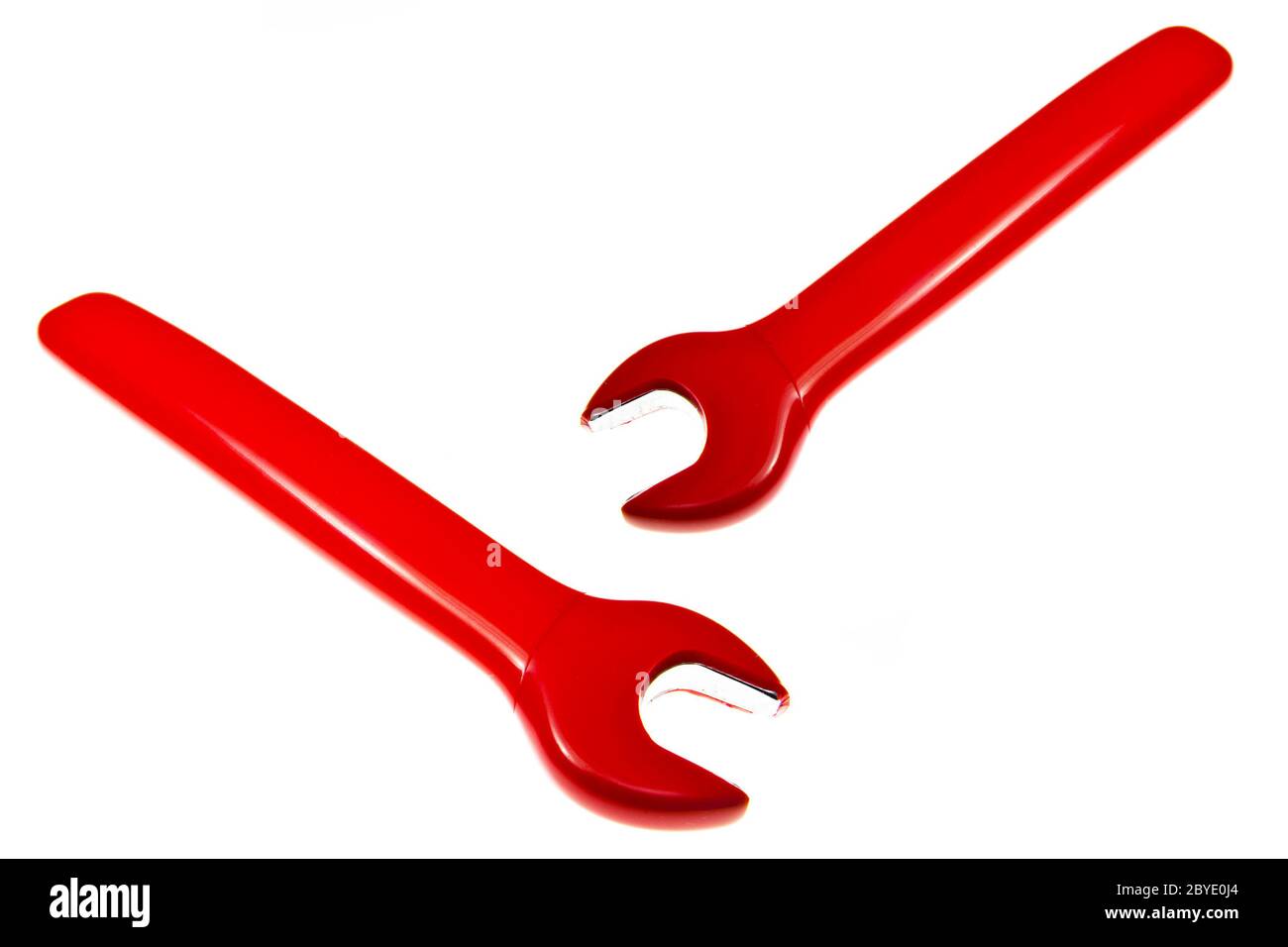 Two Red adjustable spanner Stock Photo - Alamy