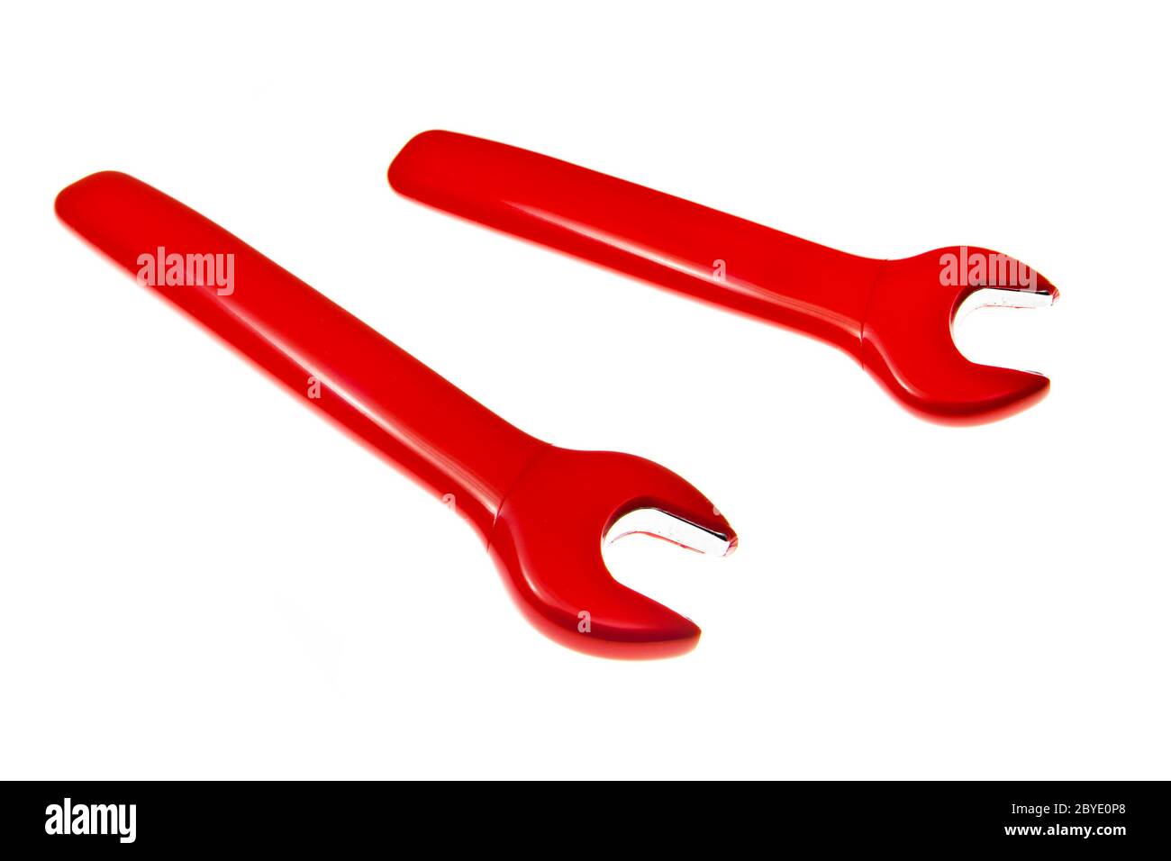Two Red adjustable spanner Stock Photo - Alamy
