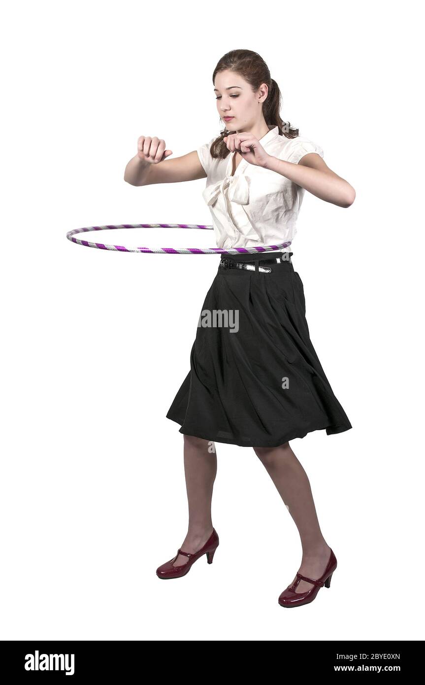 Woman with Hula Hoop Stock Photo - Alamy