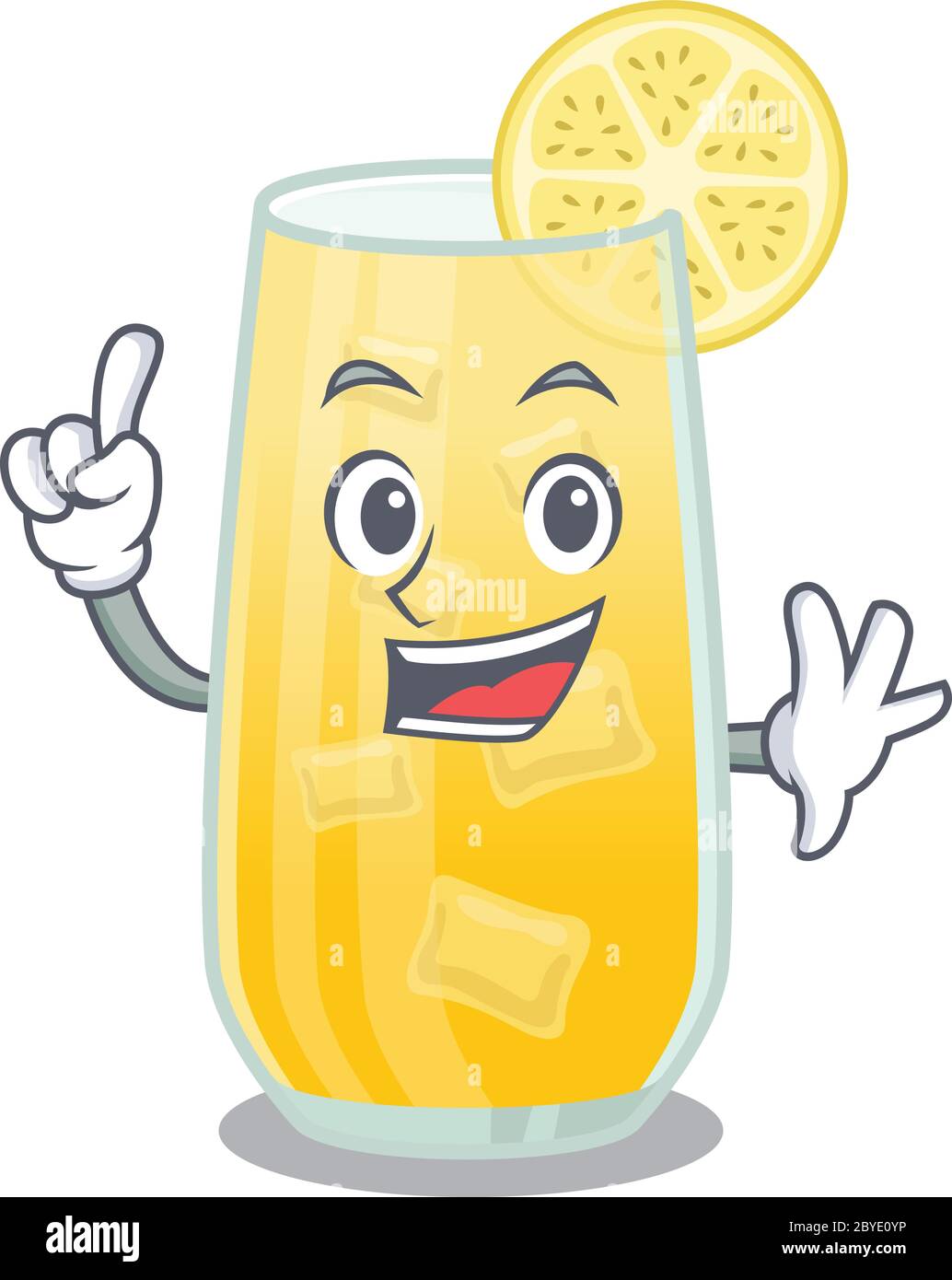 screwdriver cocktail caricature design style with one finger gesture ...