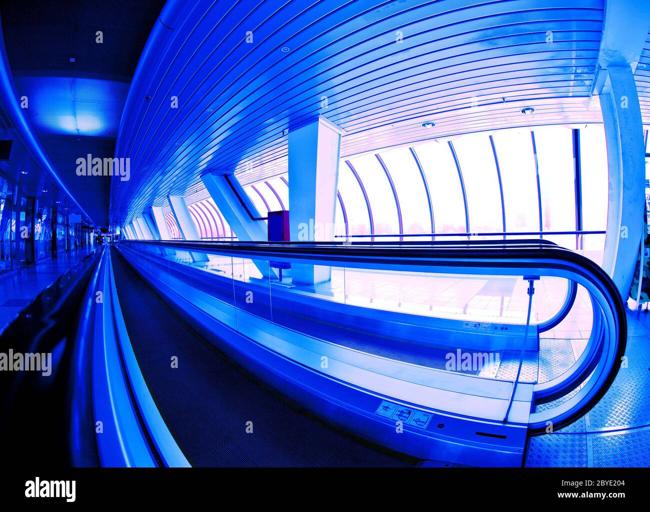 hall with moving walkways Stock Photo - Alamy