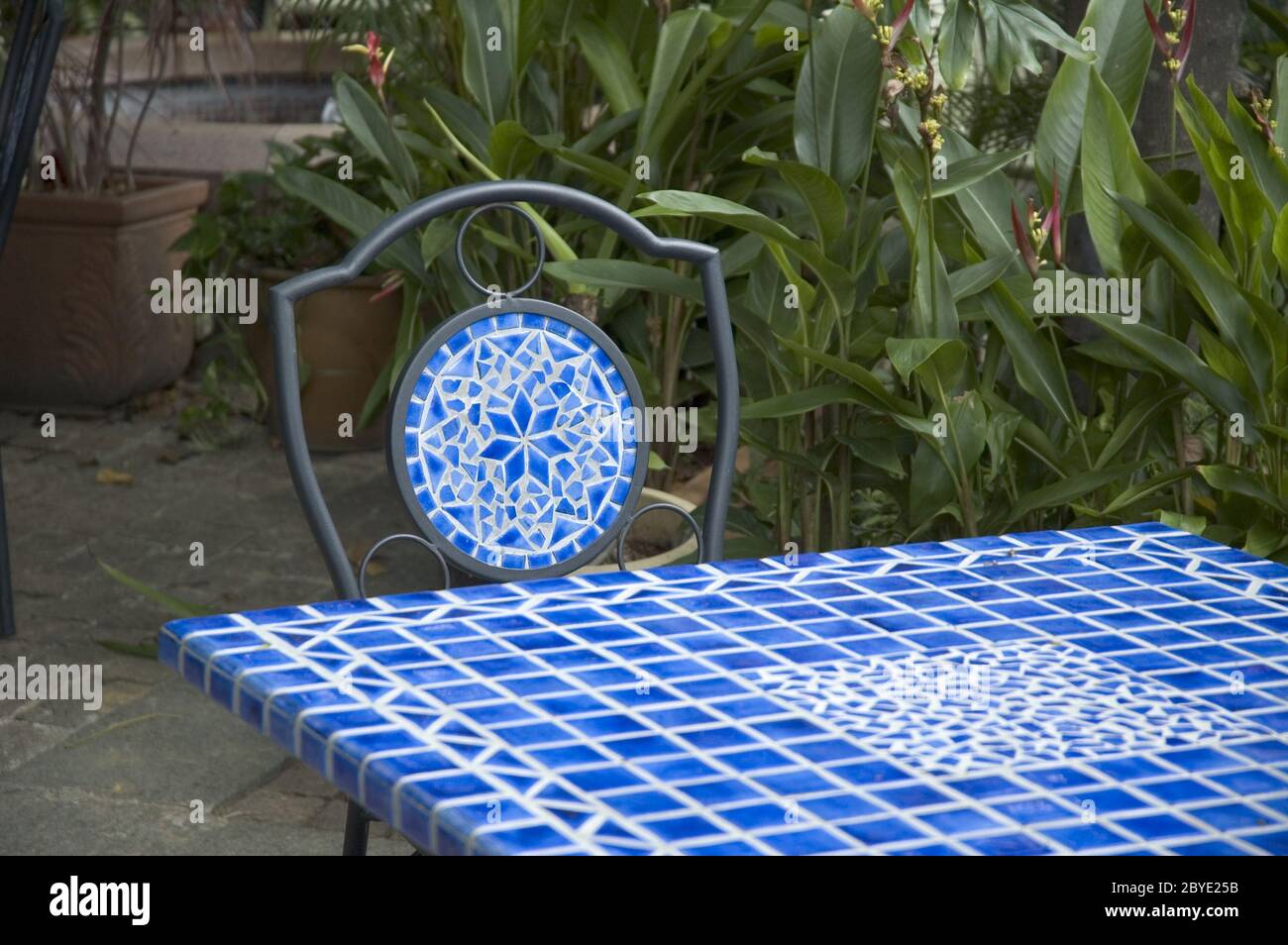 blue table and chair Stock Photo - Alamy