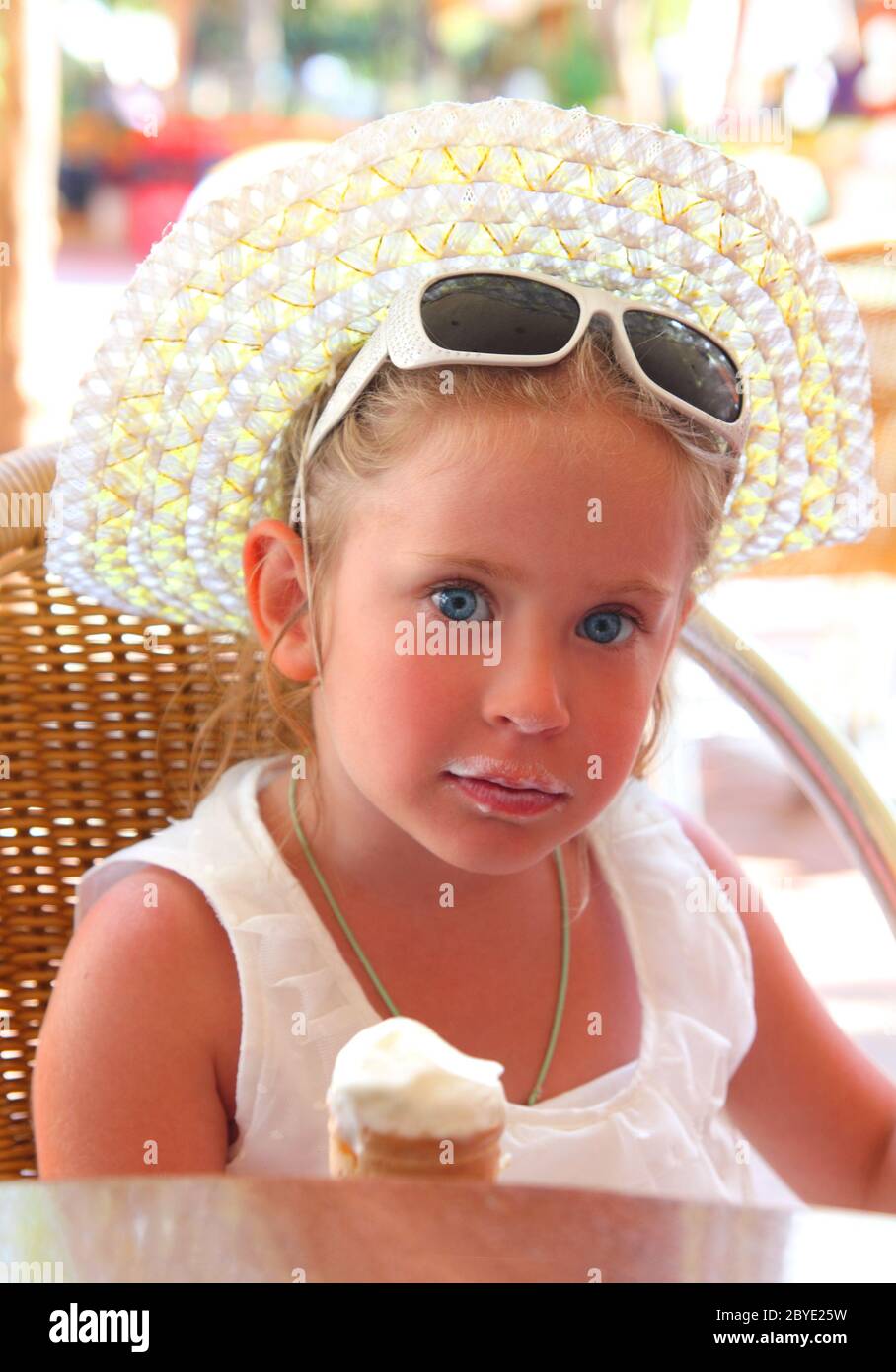 cute little girl with ice-cream Stock Photo - Alamy