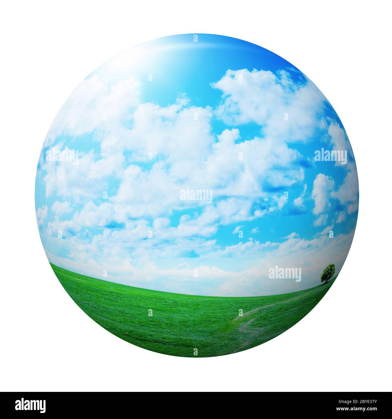 Green park blue sky Cut Out Stock Images & Pictures - Alamy