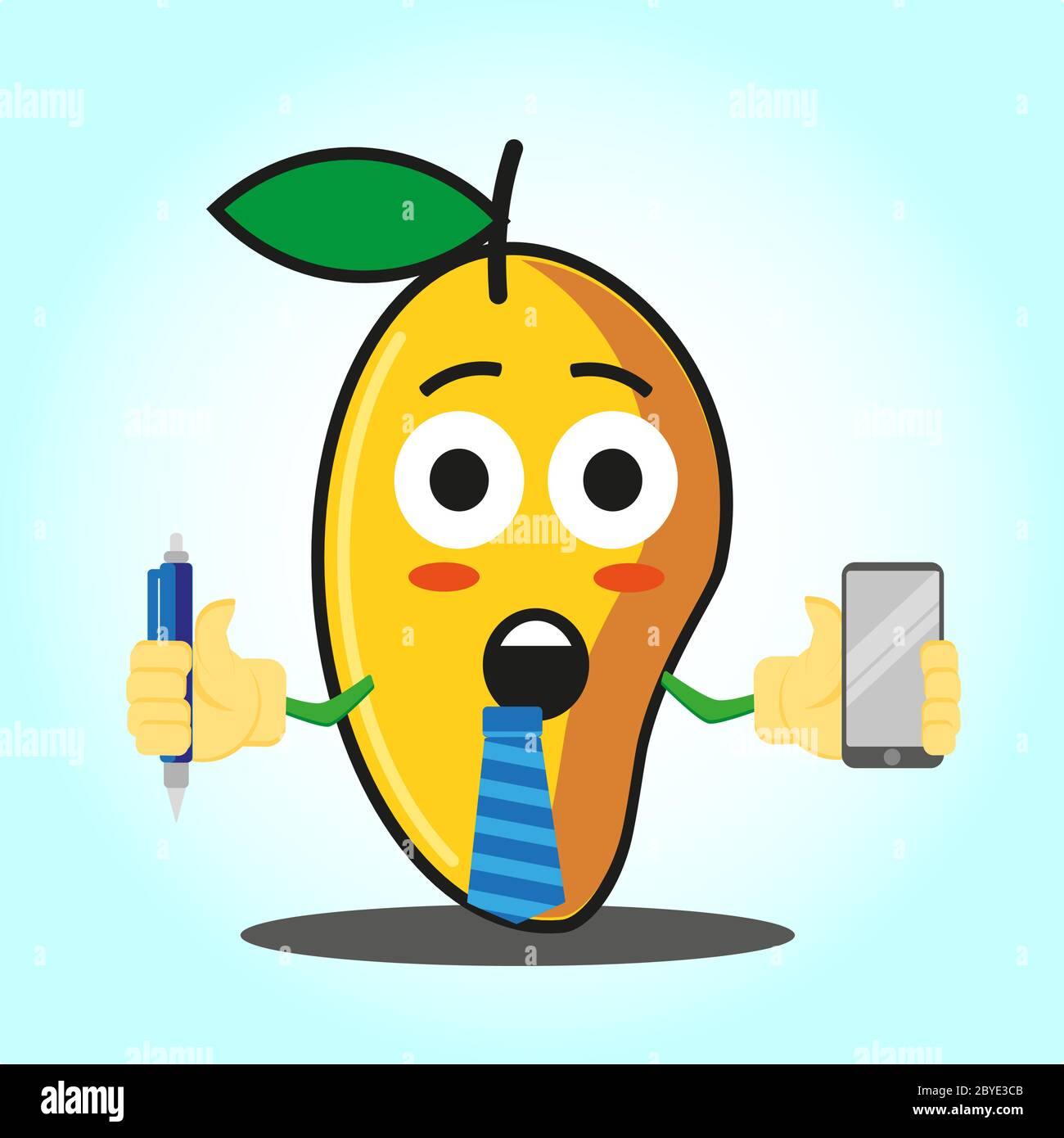 Cute mango detective face cartoon character image design Stock Vector ...