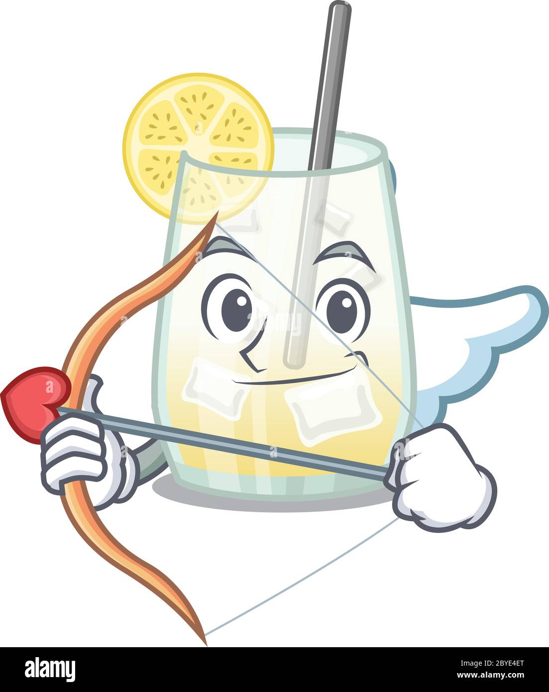 Tom collins cocktail in sweet romantic cupid cartoon drawing with arrow ...