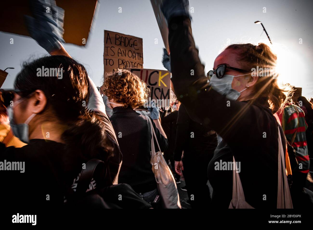 Young women at BLM protest Stock Photo - Alamy