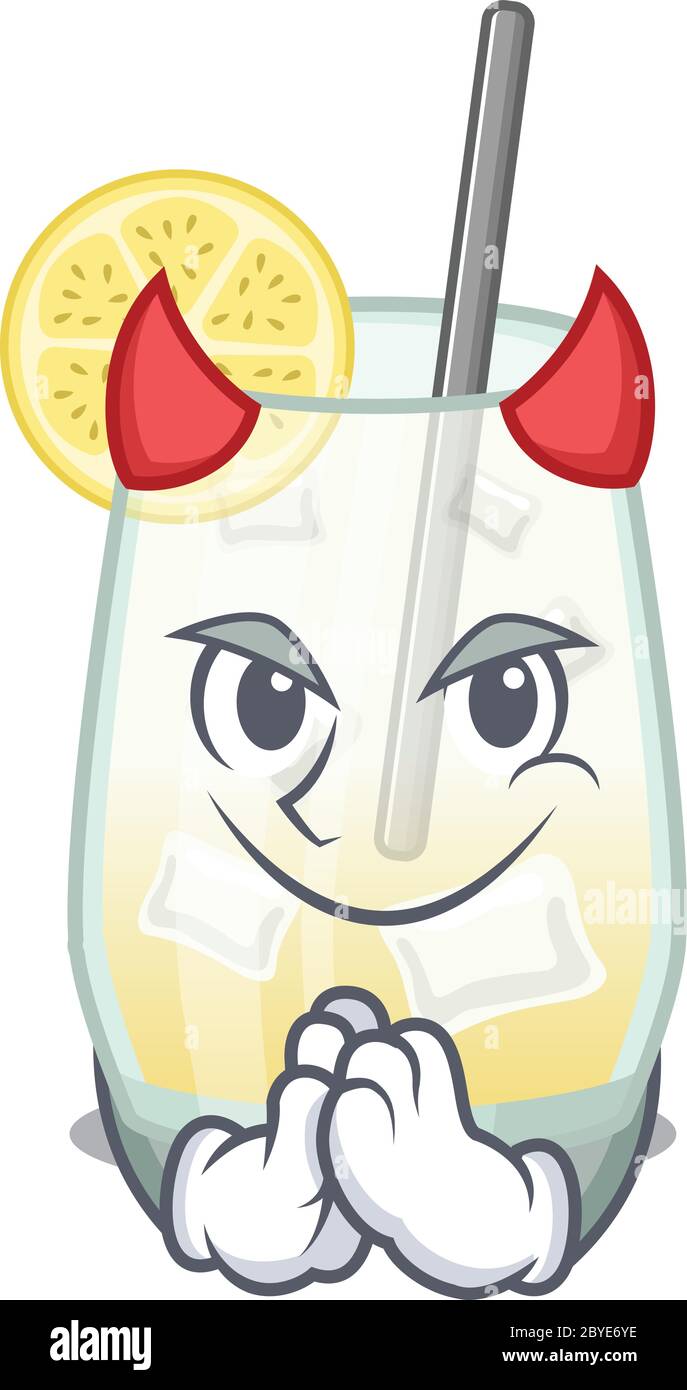 Tom collins cocktail clothed as devil cartoon character design concept ...