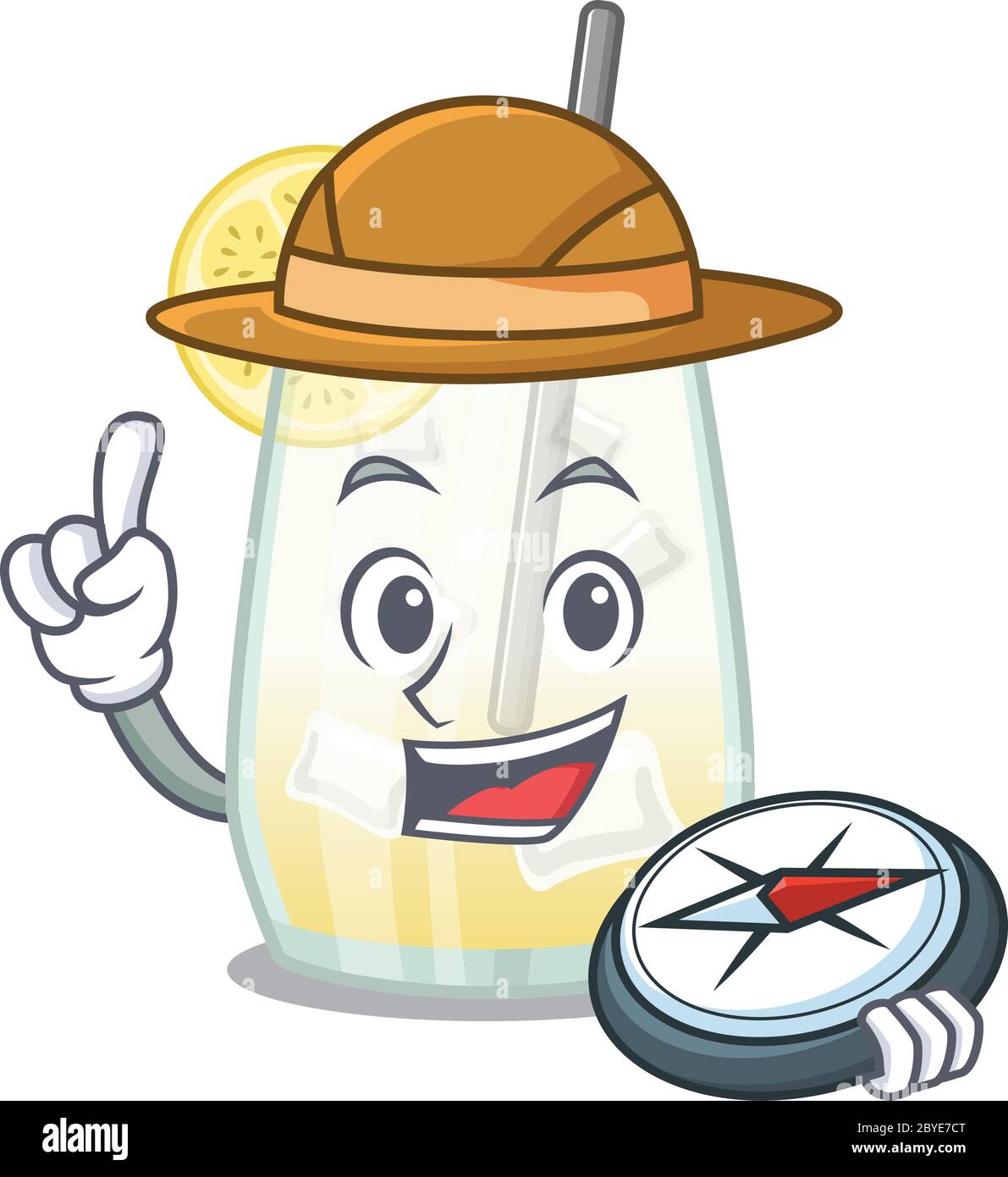 mascot design concept of tom collins cocktail explorer using a compass ...