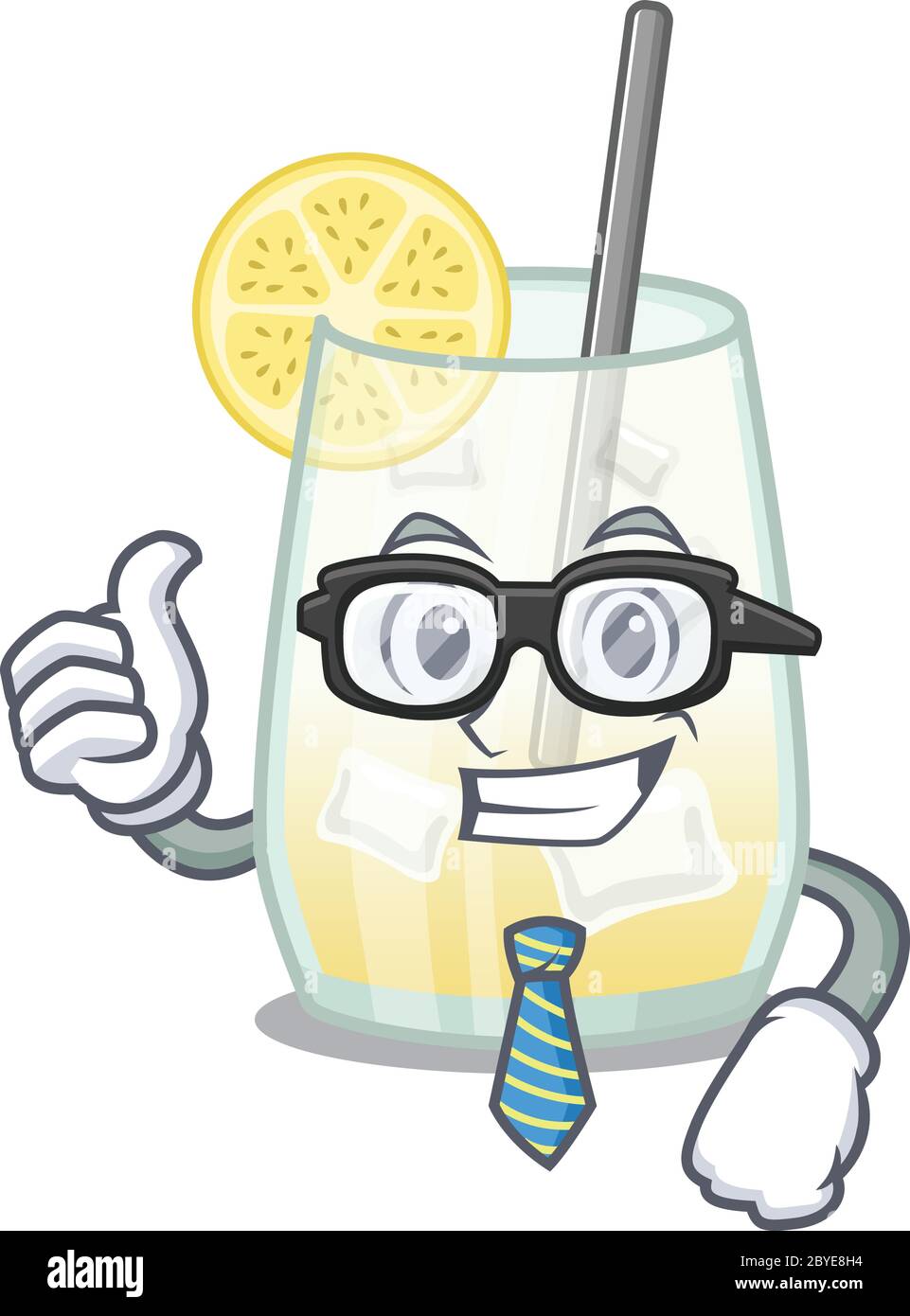 cartoon drawing of tom collins cocktail Businessman wearing glasses and ...