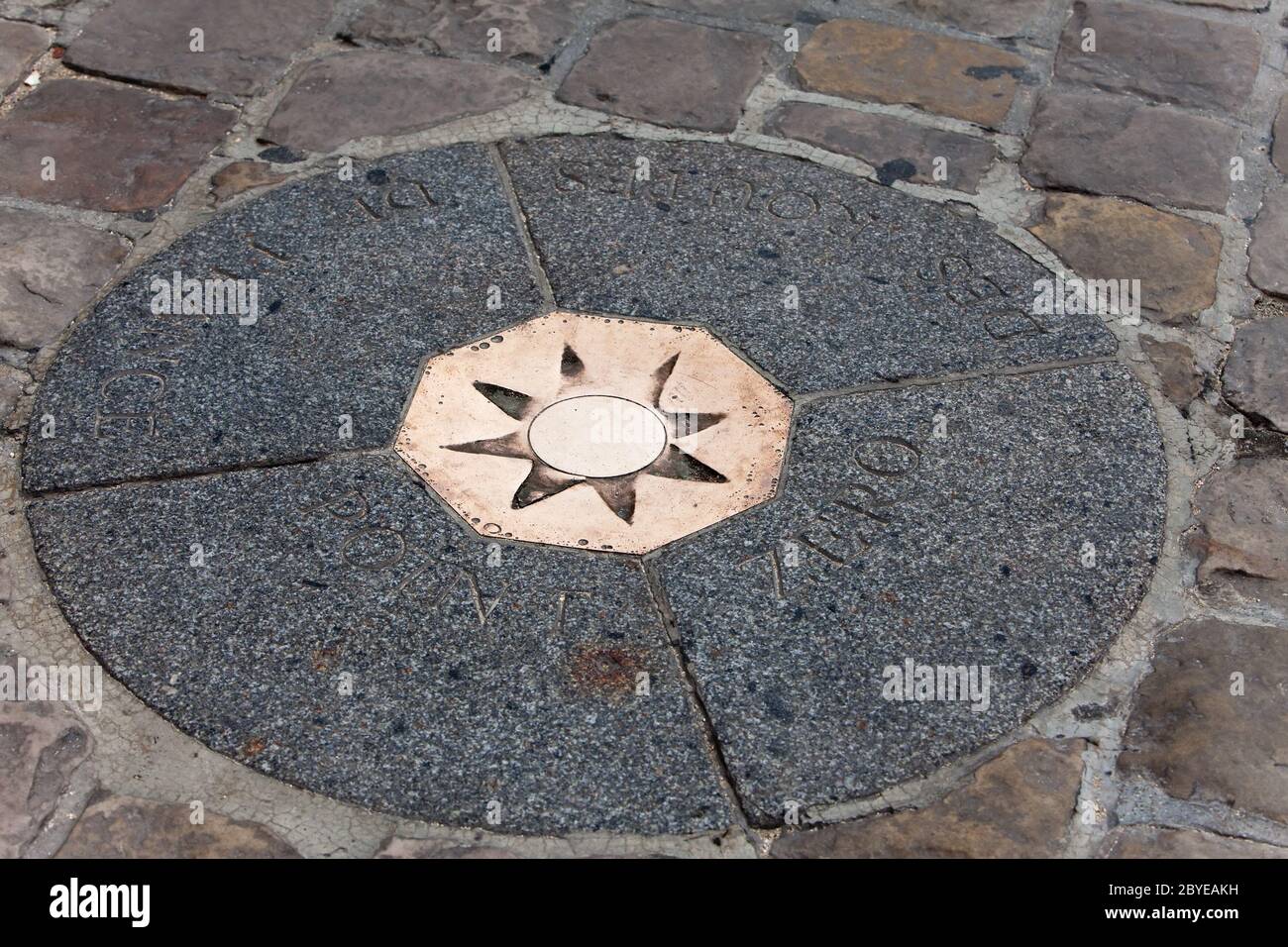 Paris. A sign on a roadway zero kilometer Stock Photo - Alamy