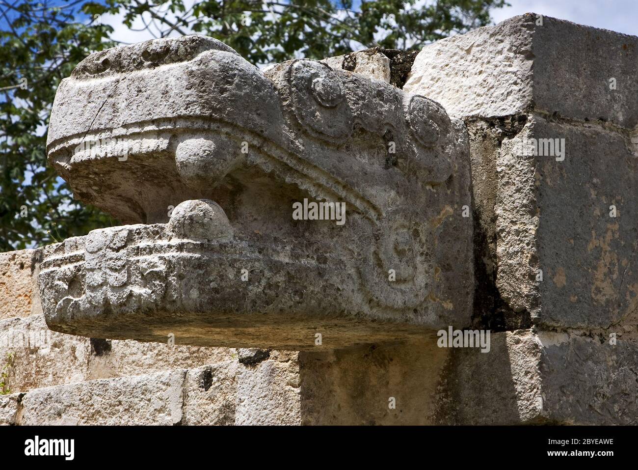 Aztec stone snake stone sculpture hi-res stock photography and images ...