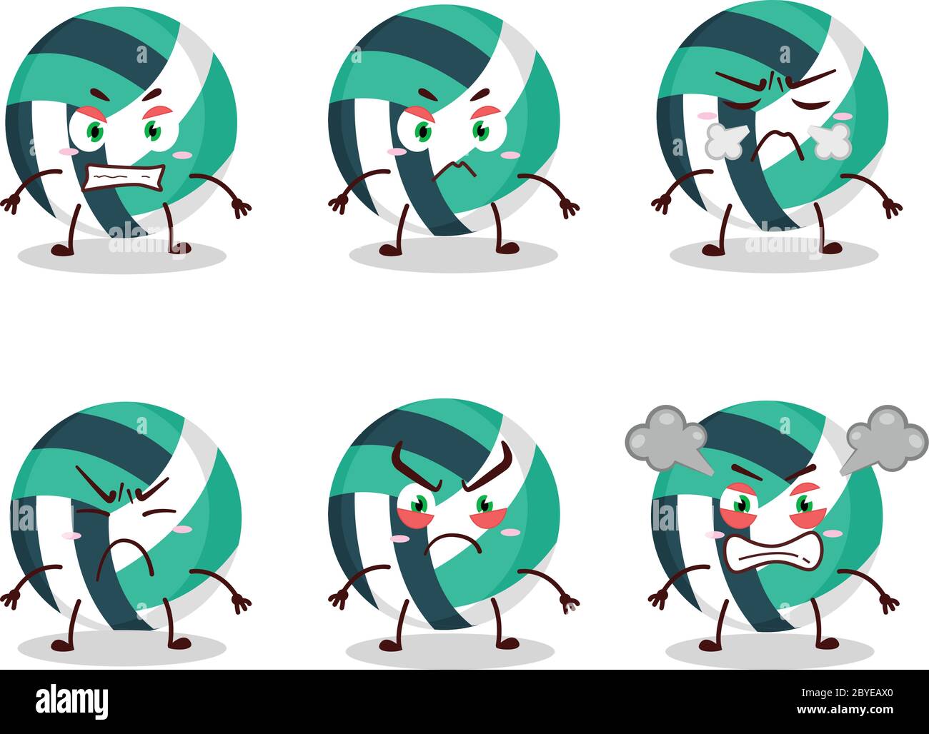 Volley ball cartoon character with various angry expressions Stock ...